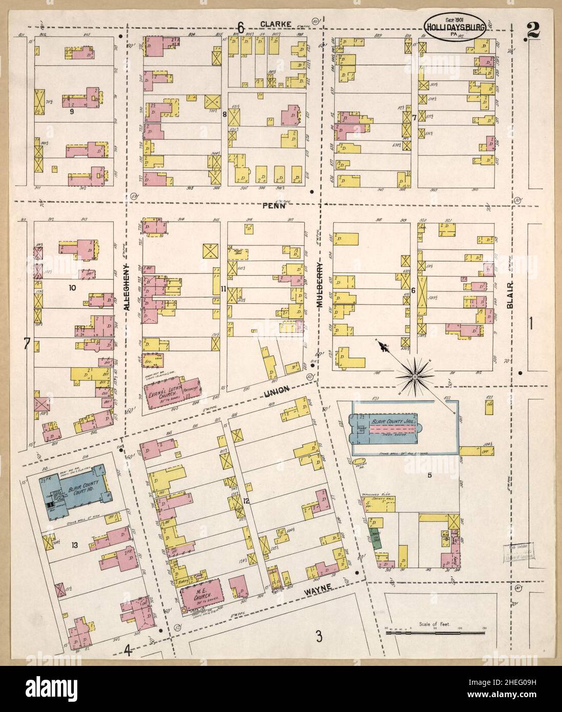 Map of hollidaysburg hi-res stock photography and images - Alamy