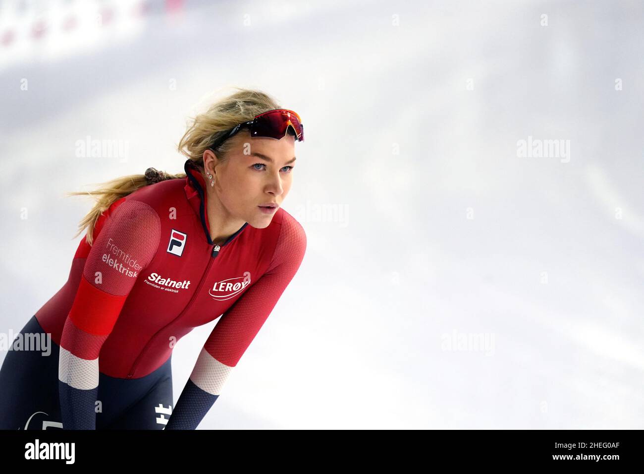 Ane By Farstad (NOR) in 1000 meter women during ISU European Speedskating Championships ...