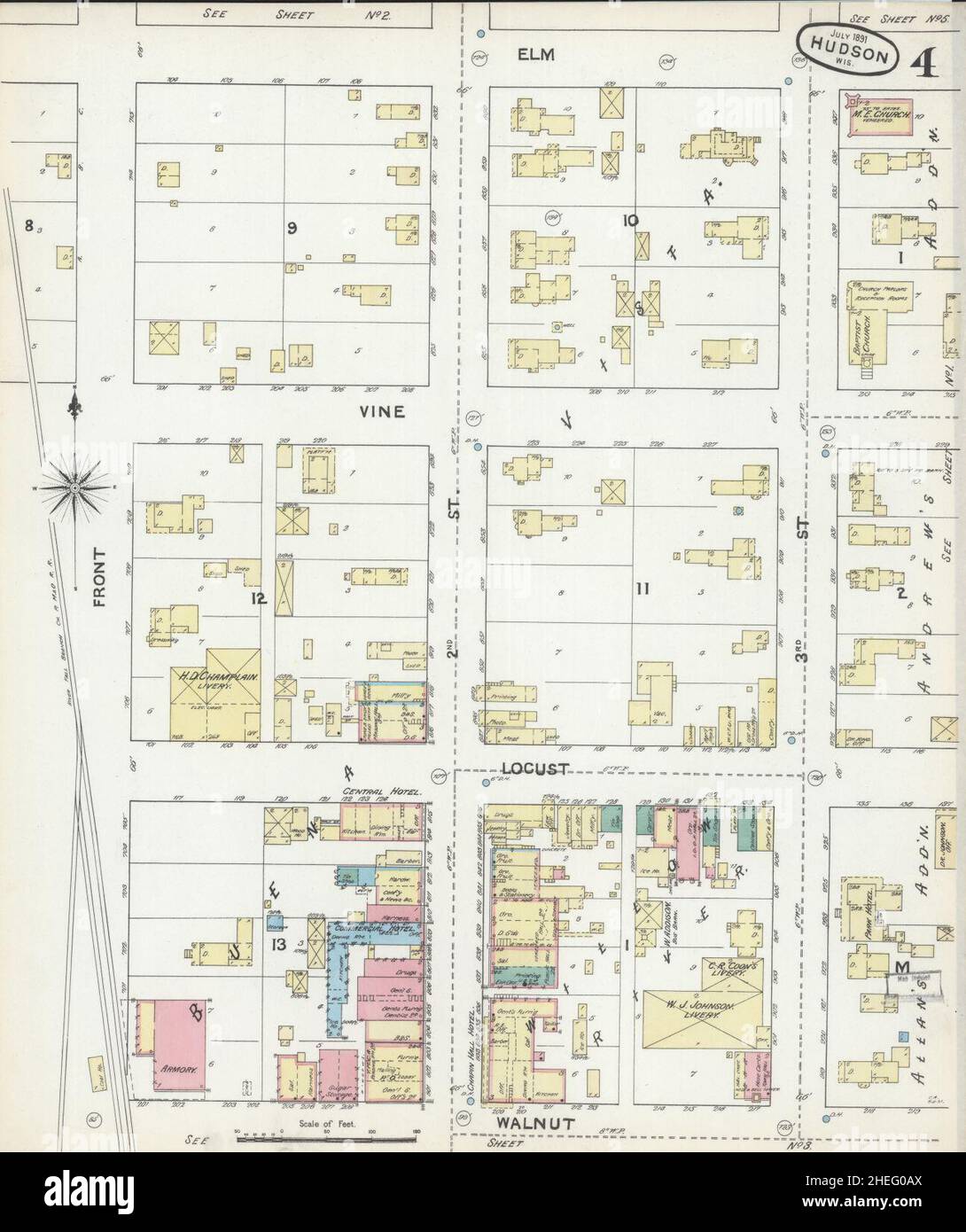Map of hudson wisconsin hi-res stock photography and images - Alamy