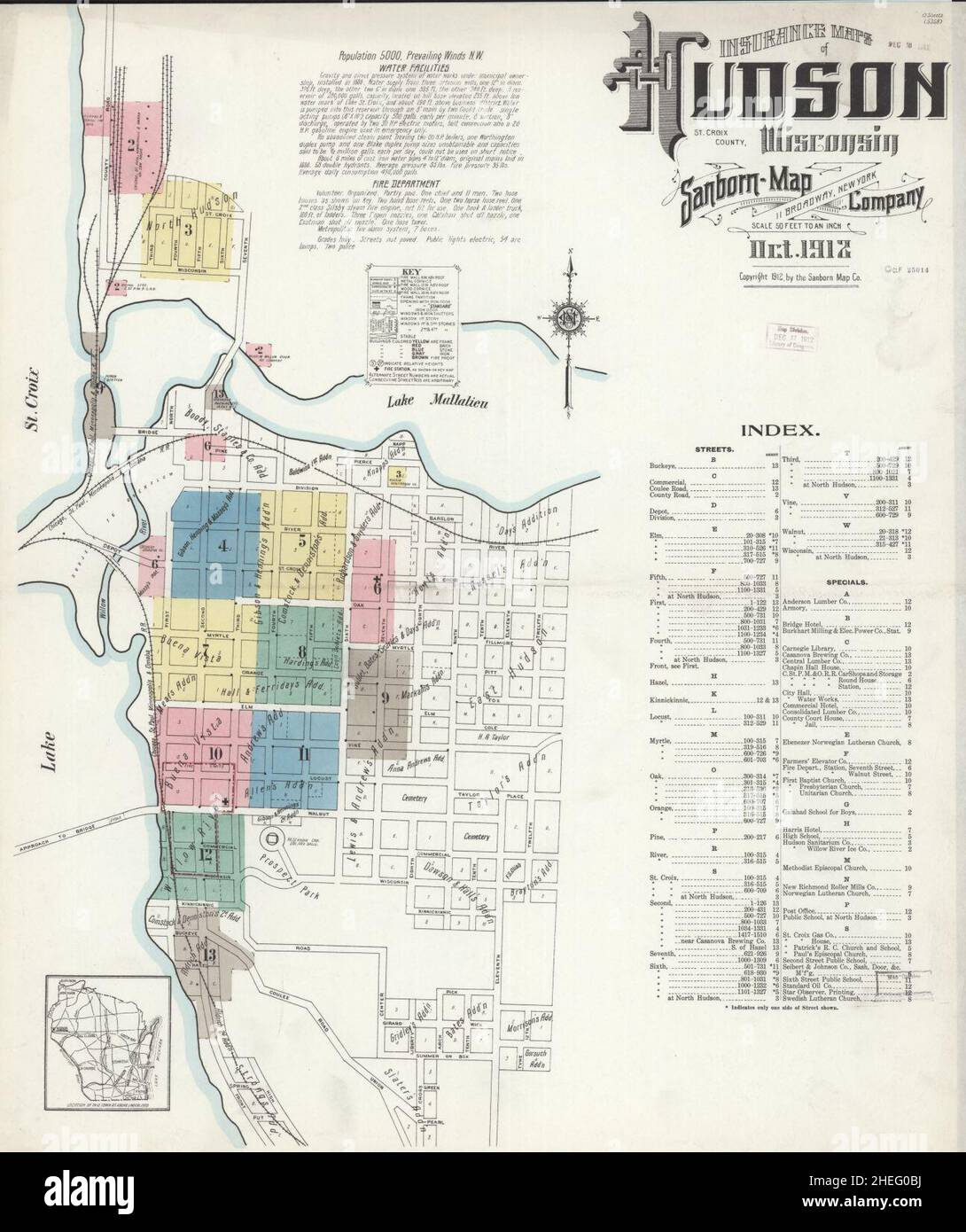 Map of hudson wisconsin hi-res stock photography and images - Alamy