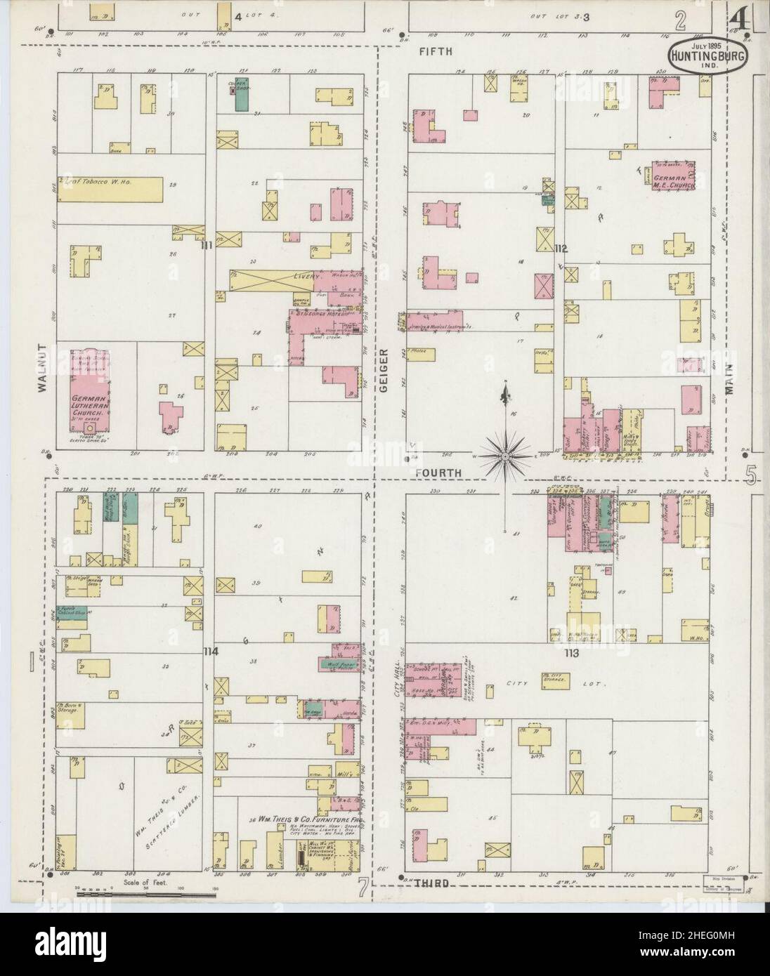 Huntingburg map hi-res stock photography and images - Alamy