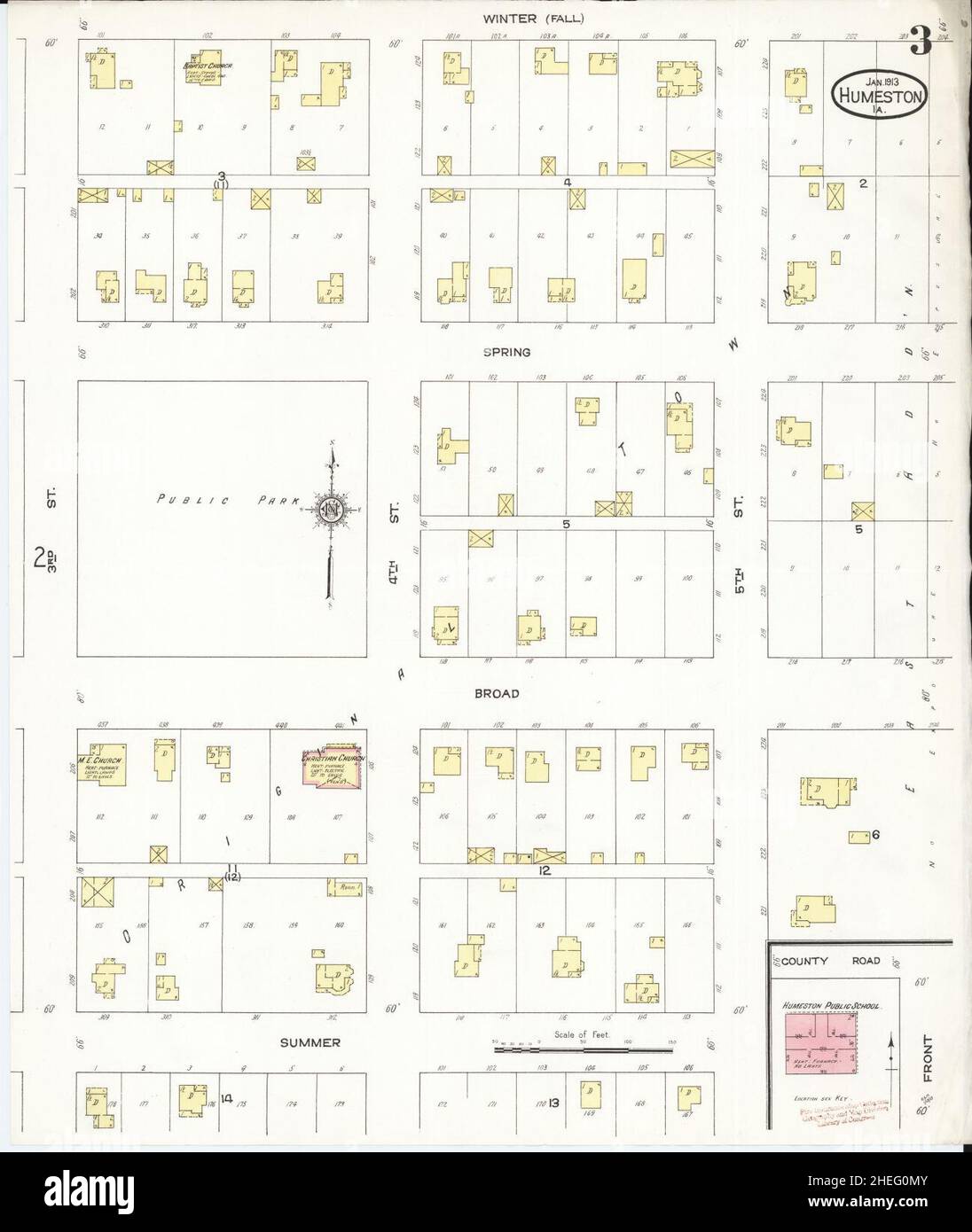 Sanborn Fire Insurance Map from Humeston, Wayne County, Iowa Stock ...