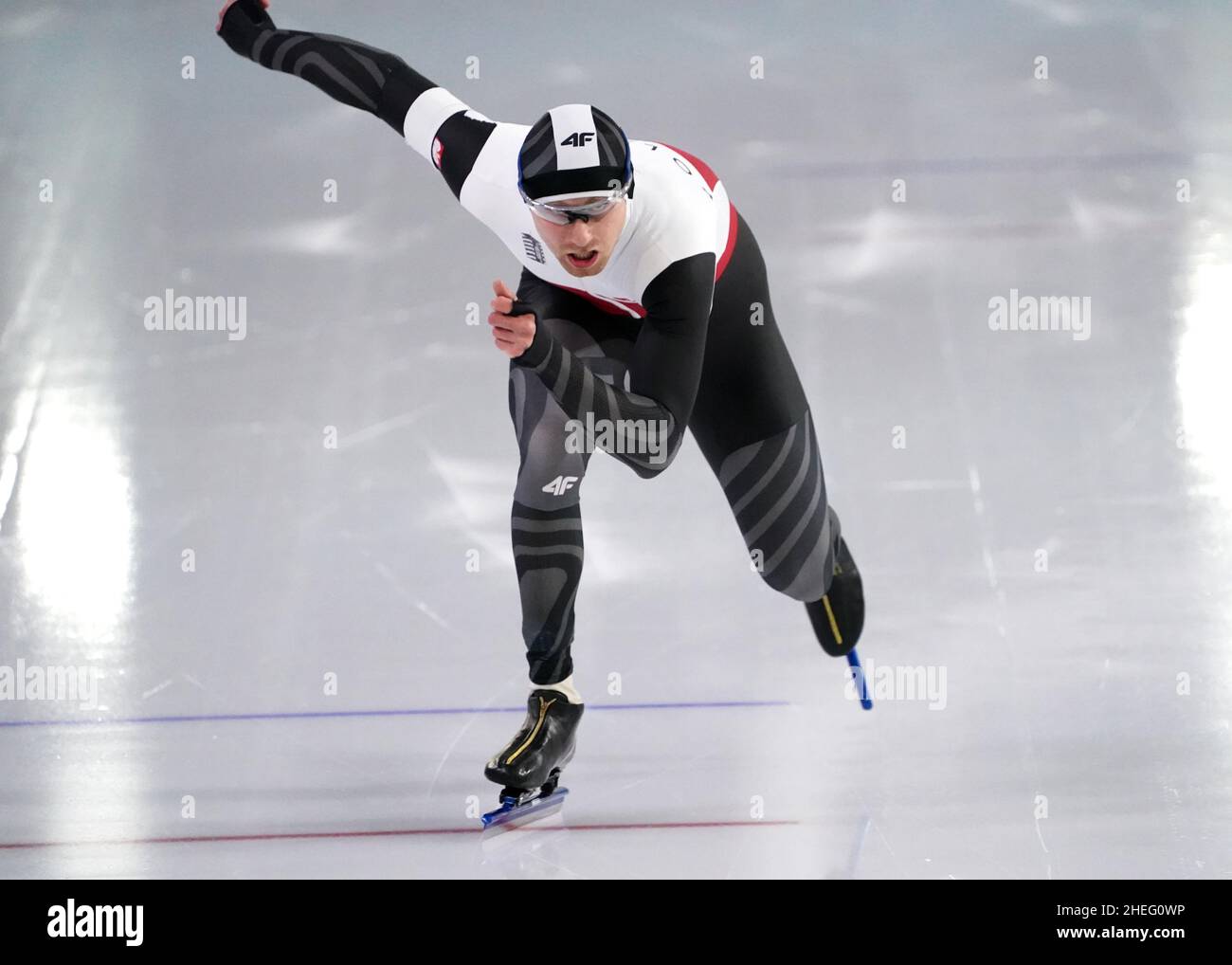 Damian Zurek (POL) 500 meter during ISU European Speedskating ...