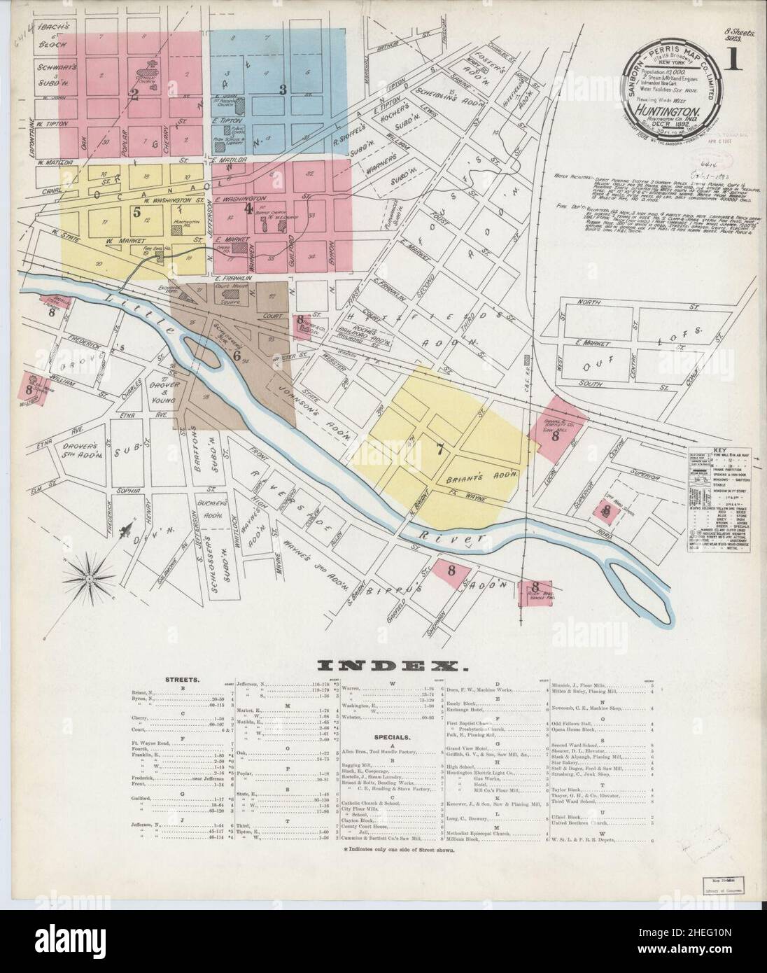 Huntington county map hi-res stock photography and images - Alamy