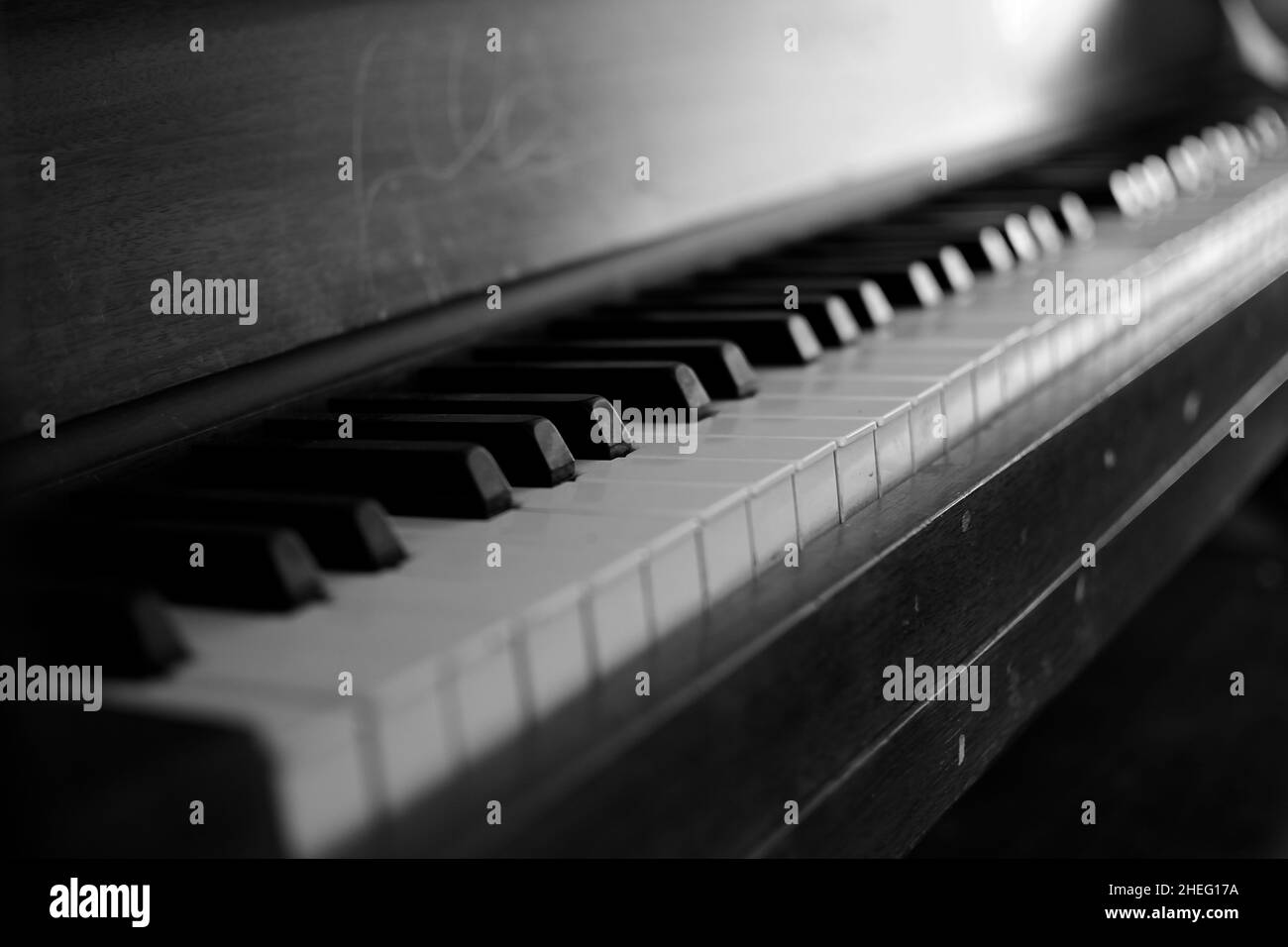 Piano Keys in Black and White Stock Photo - Alamy