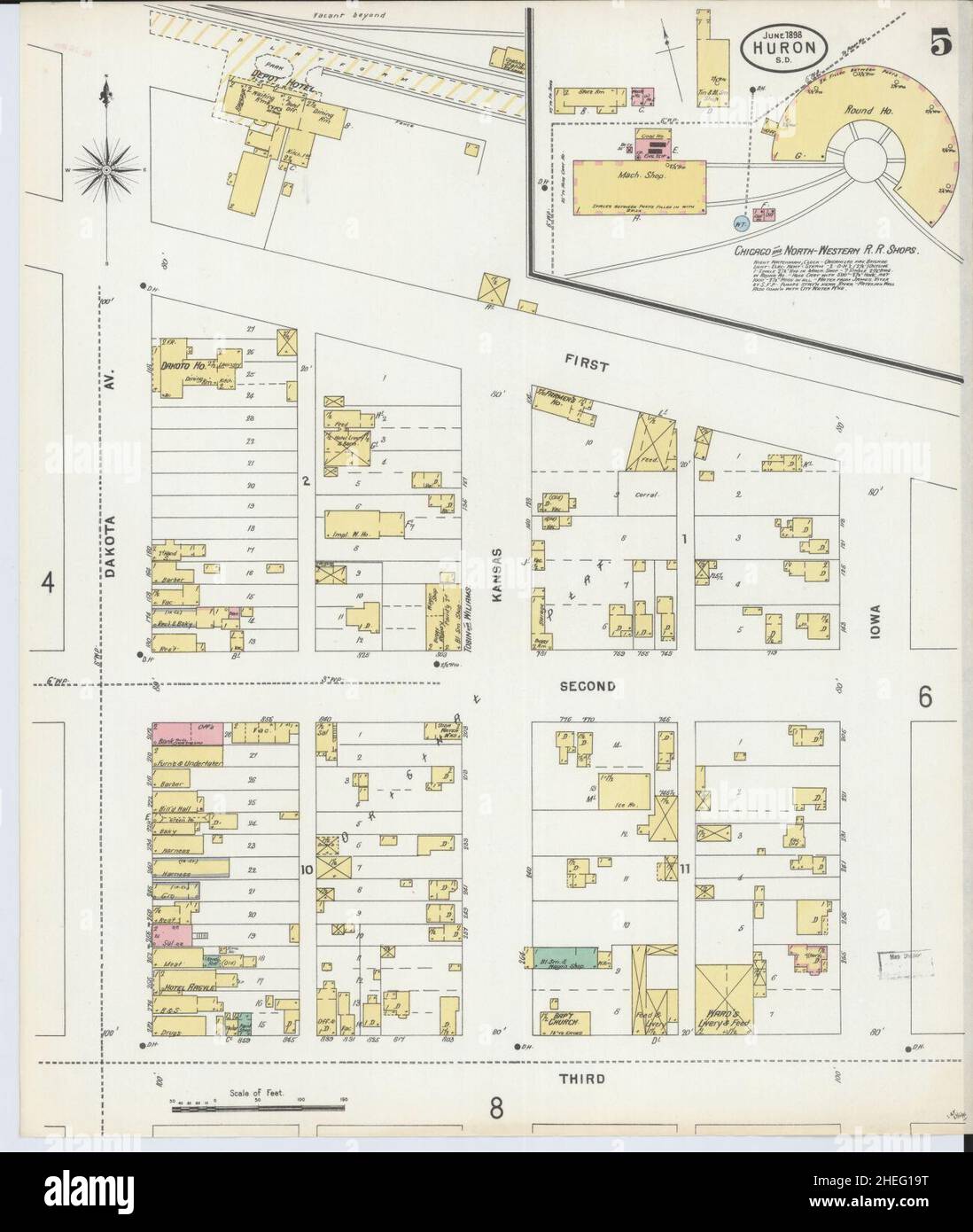 Map of huron south dakota hi-res stock photography and images - Alamy