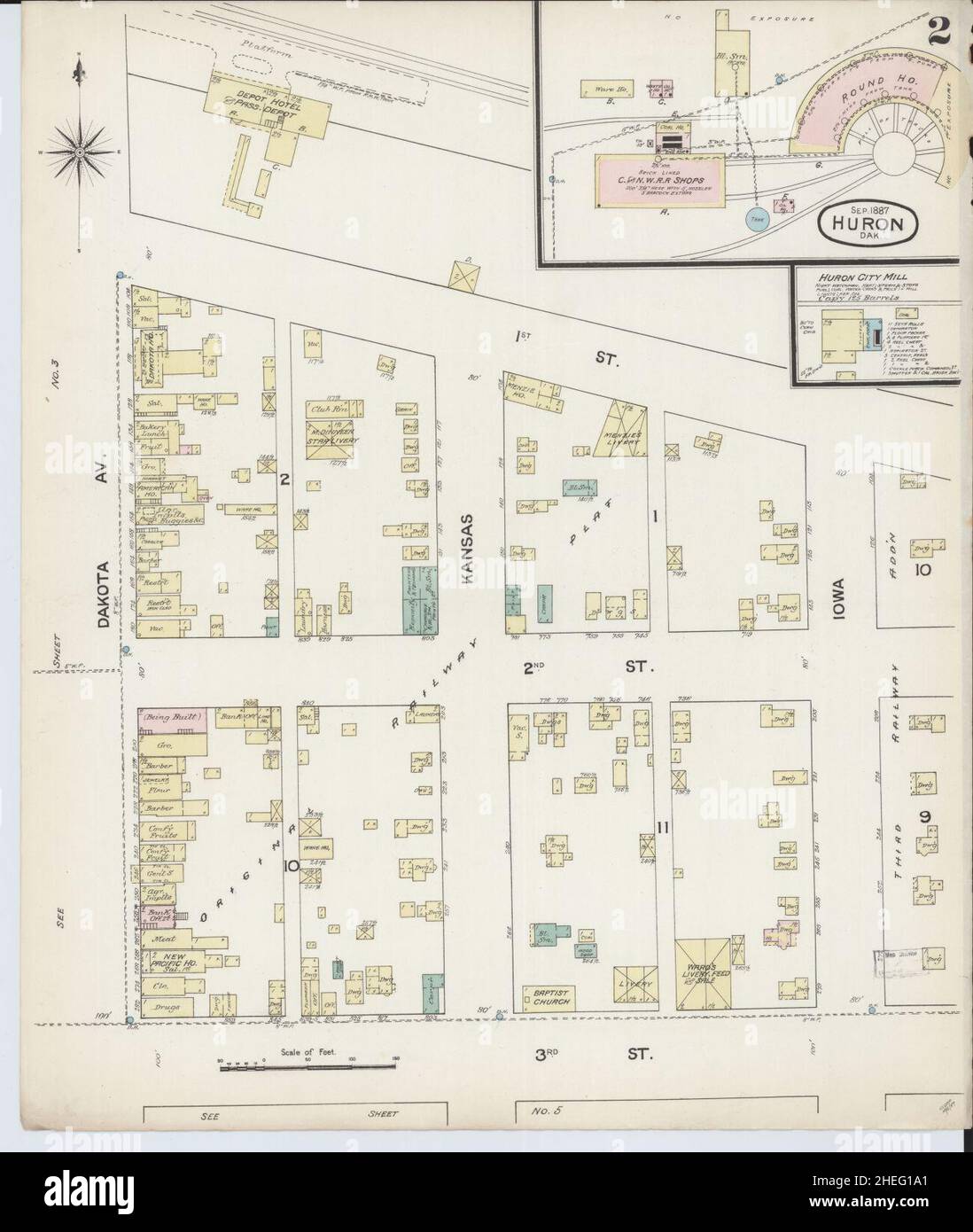 Map of huron south dakota hi-res stock photography and images - Alamy