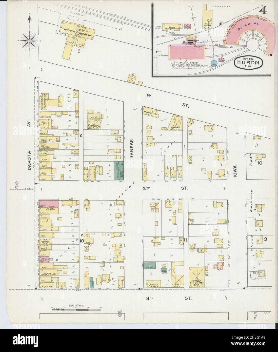 Map of huron south dakota hi-res stock photography and images - Alamy