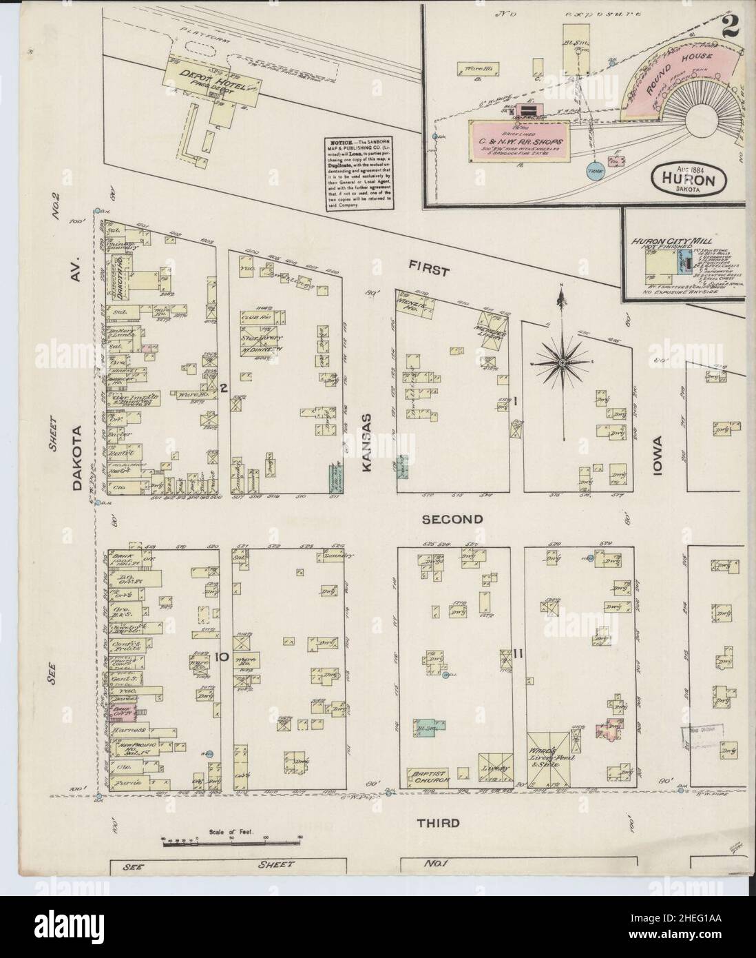 Map of huron south dakota hi-res stock photography and images - Alamy
