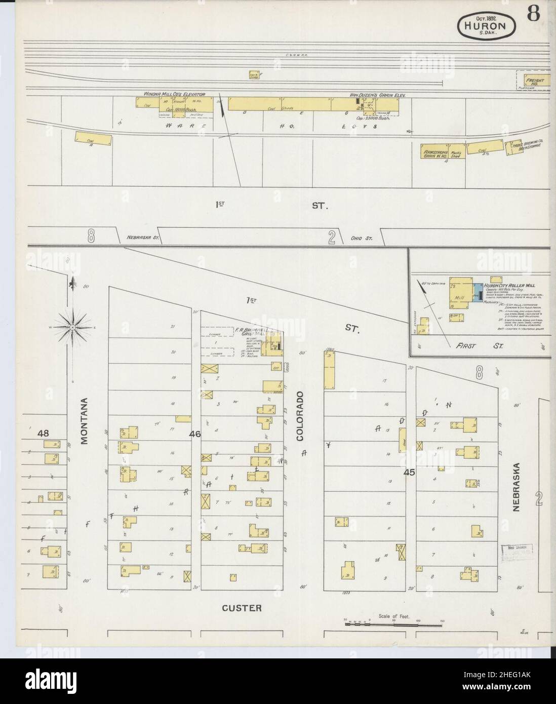 Map of huron south dakota hi-res stock photography and images - Alamy