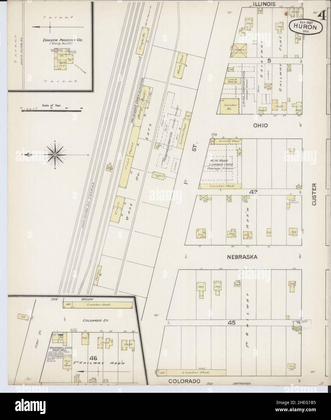 Map of huron south dakota hi-res stock photography and images - Alamy