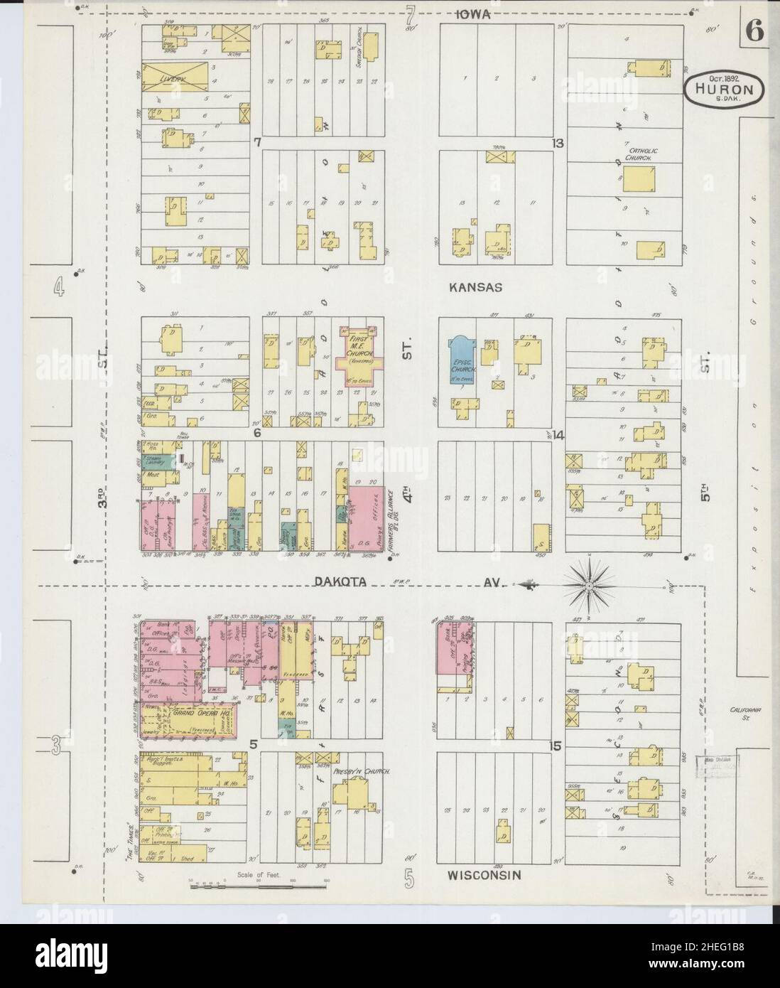 Map of huron south dakota hi-res stock photography and images - Alamy