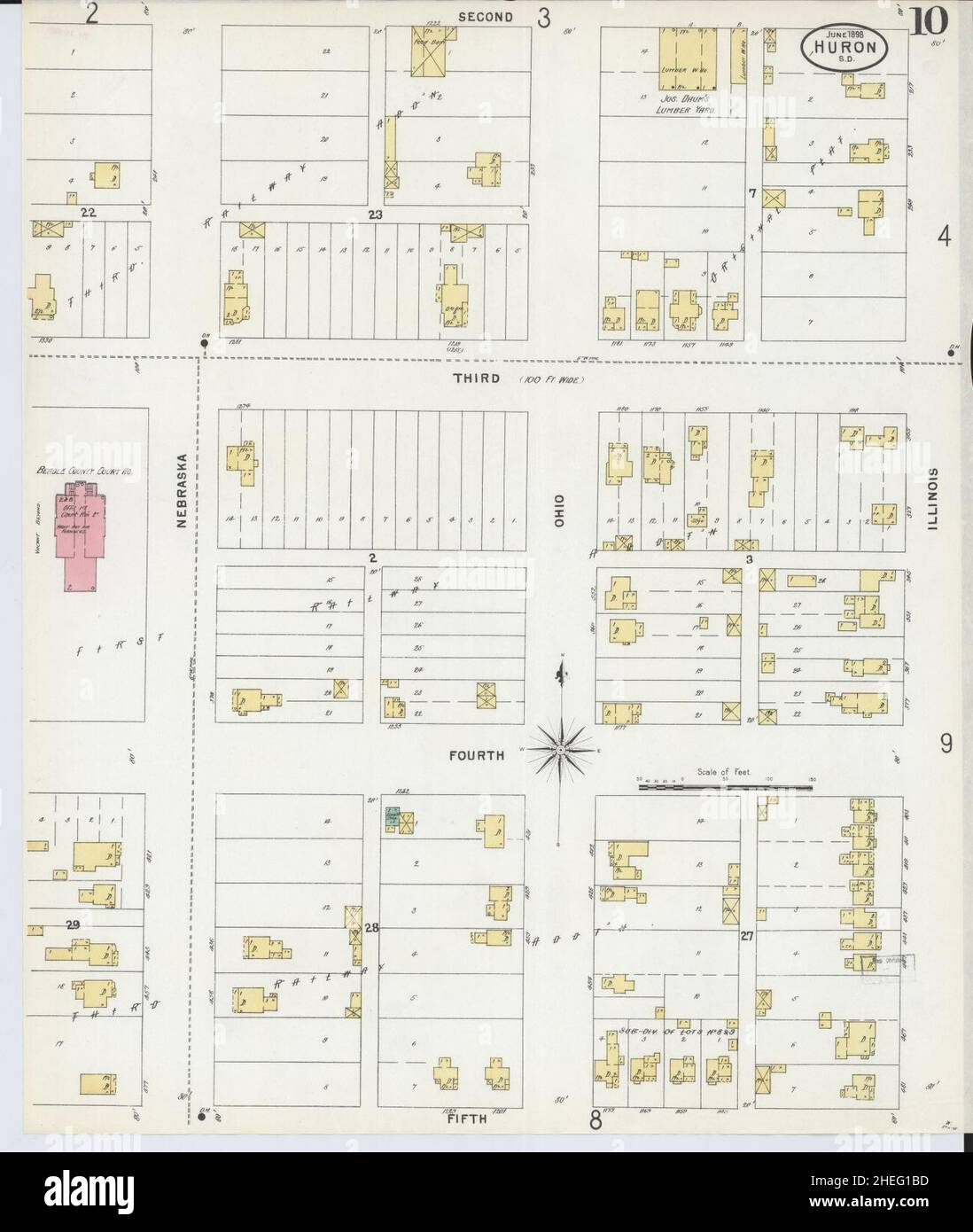 Map of huron south dakota hi-res stock photography and images - Alamy