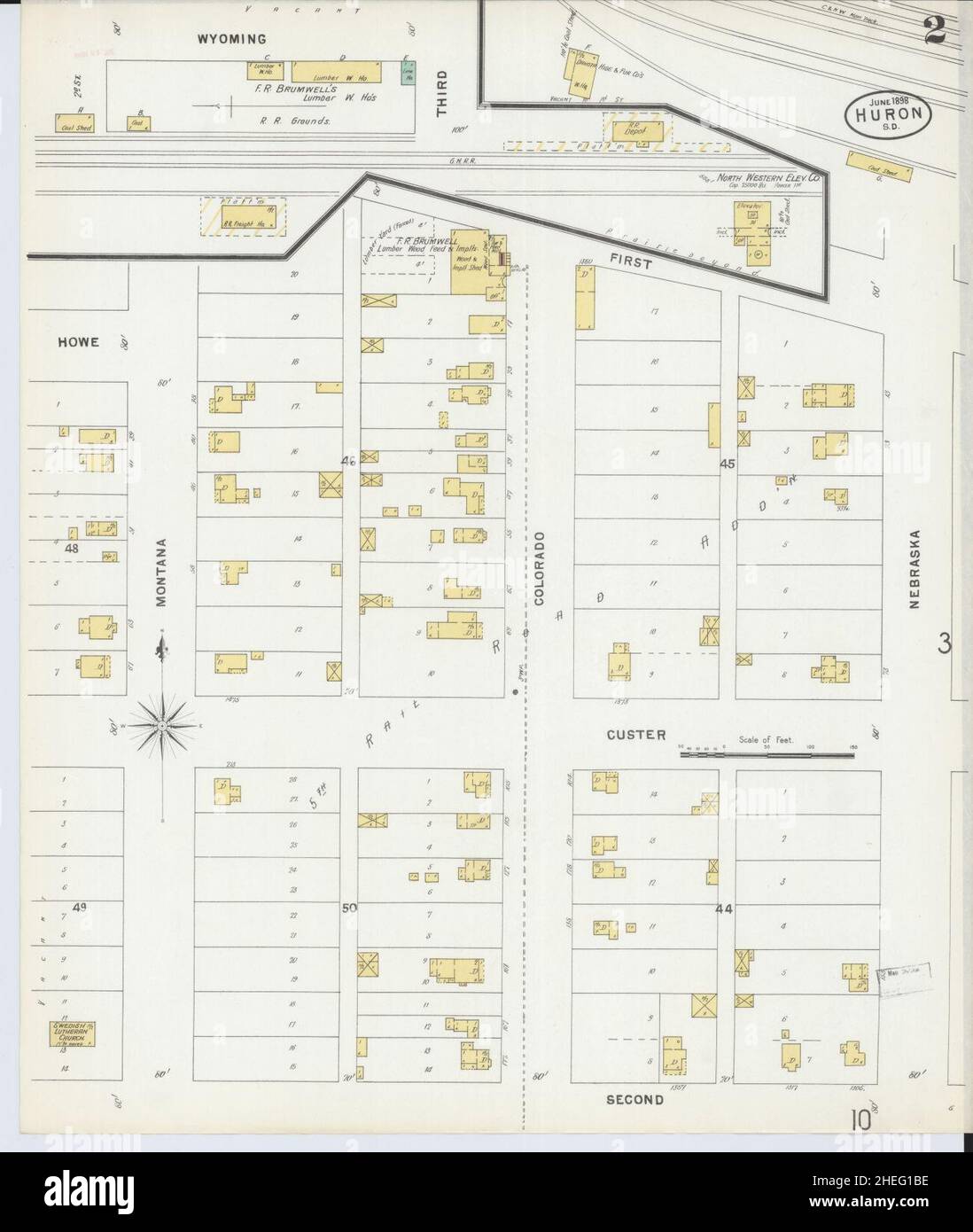 Map of huron south dakota hi-res stock photography and images - Alamy