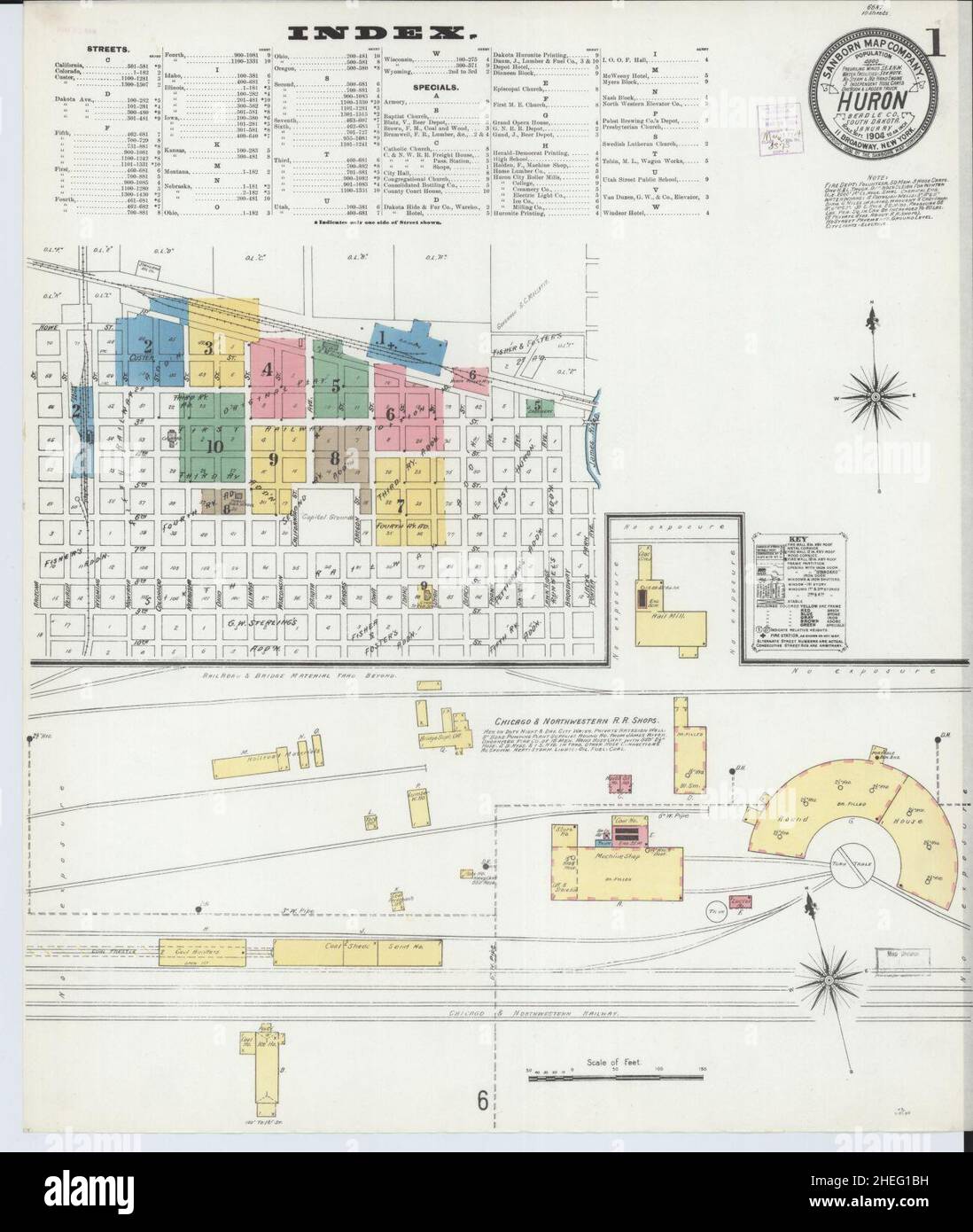 Map of huron south dakota hi-res stock photography and images - Alamy