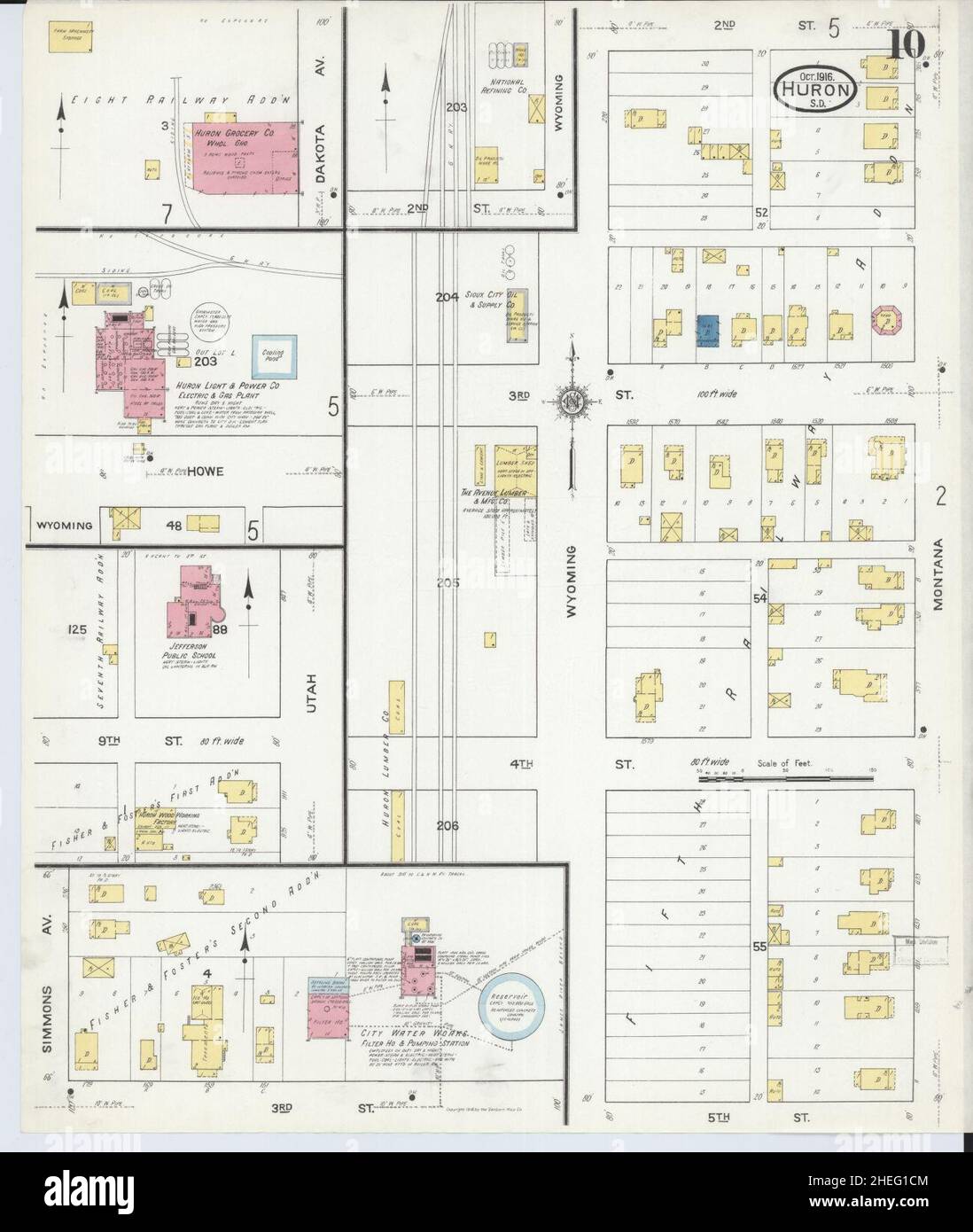 Map of huron south dakota hi-res stock photography and images - Alamy