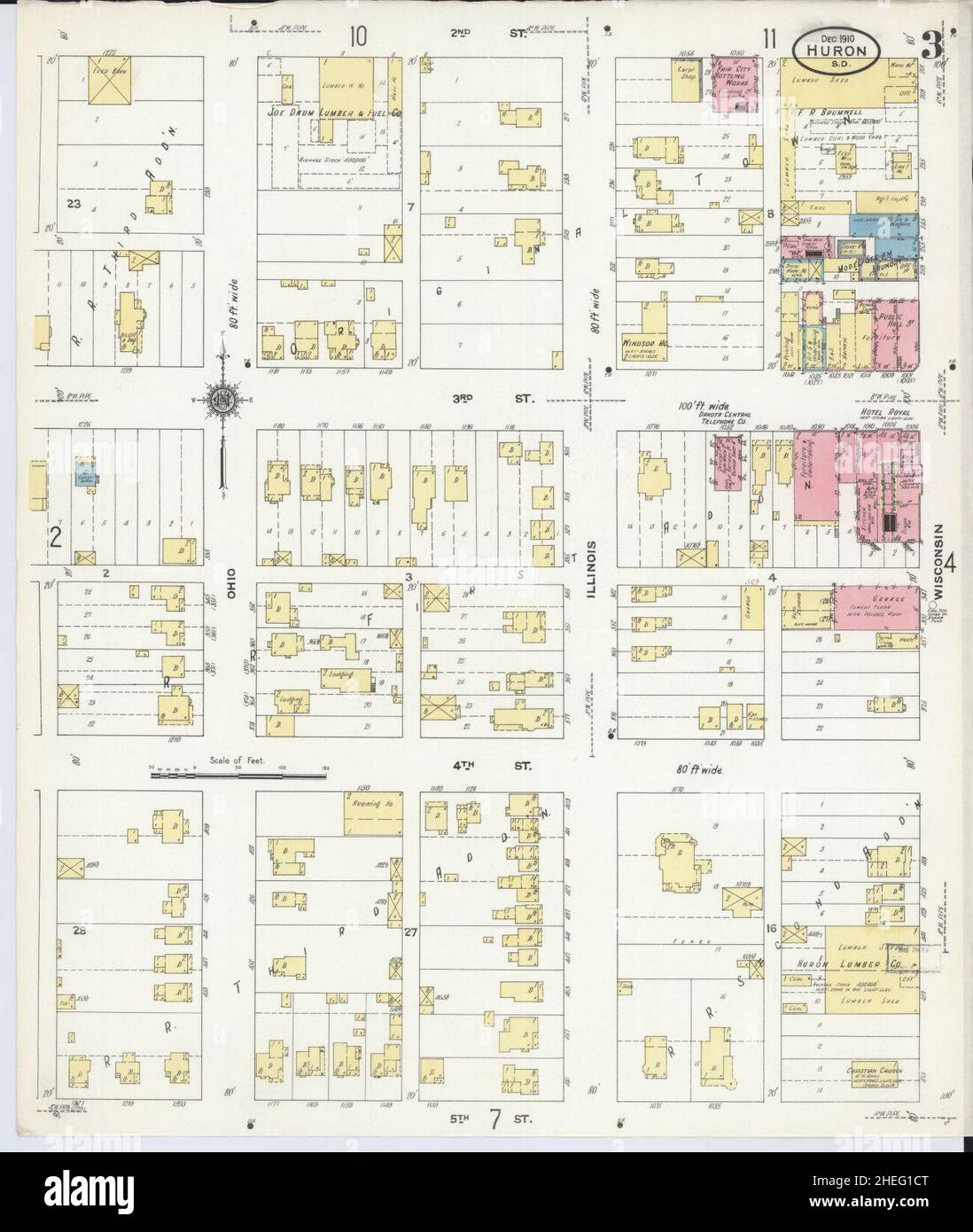 Map of huron south dakota hi-res stock photography and images - Alamy