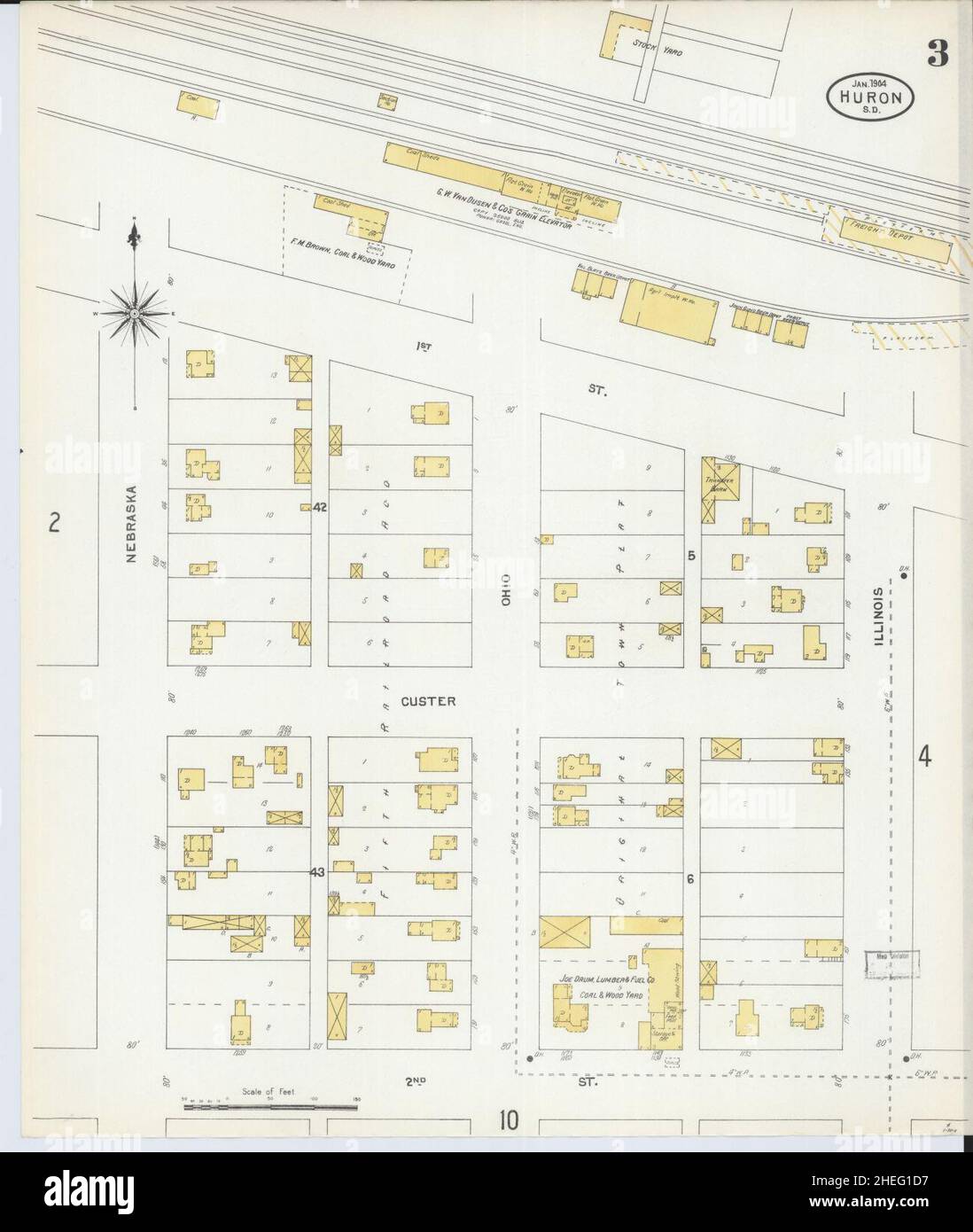 Map of huron south dakota hi-res stock photography and images - Alamy