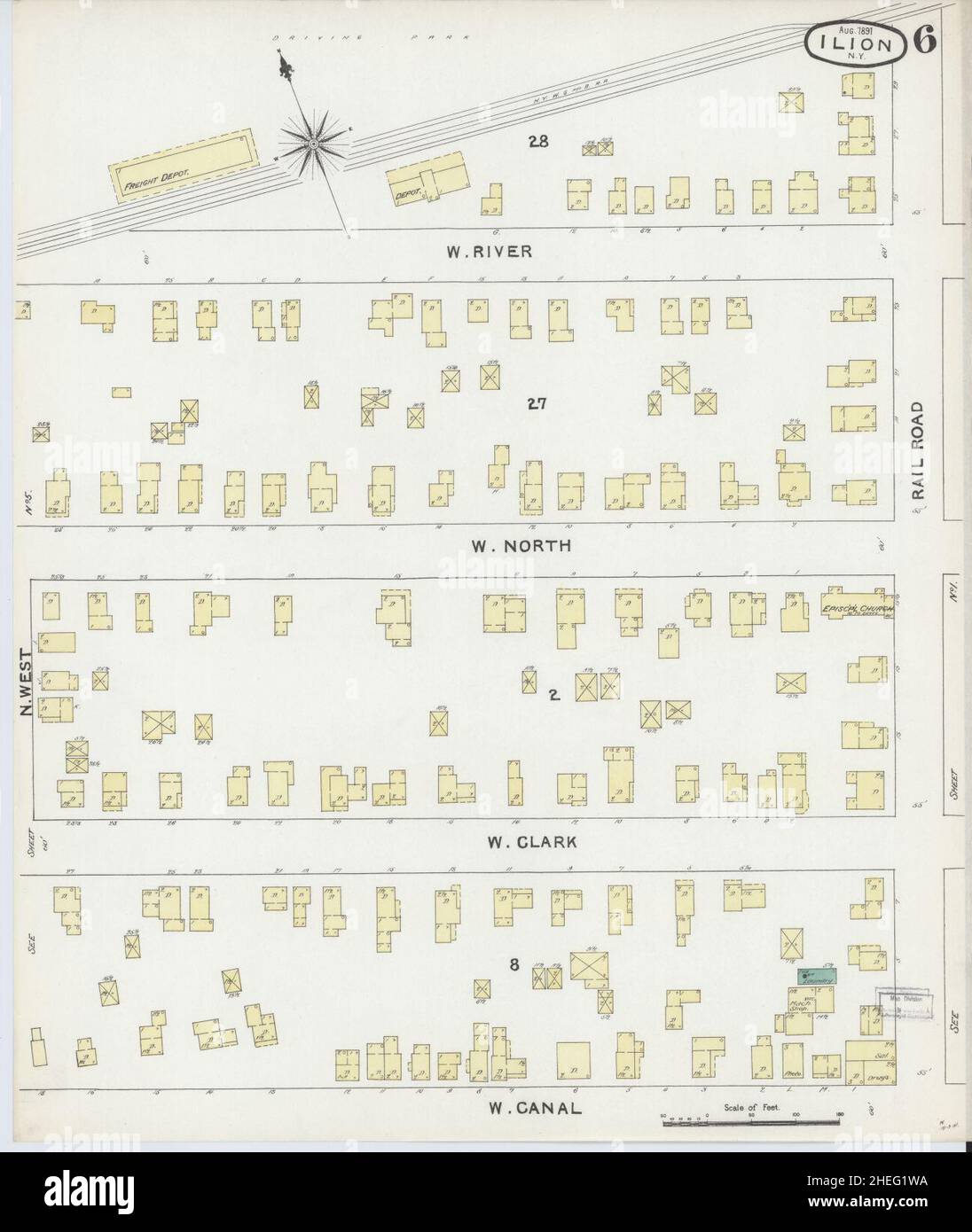 Sanborn Fire Insurance Map from Ilion, Herkimer County, New York Stock ...