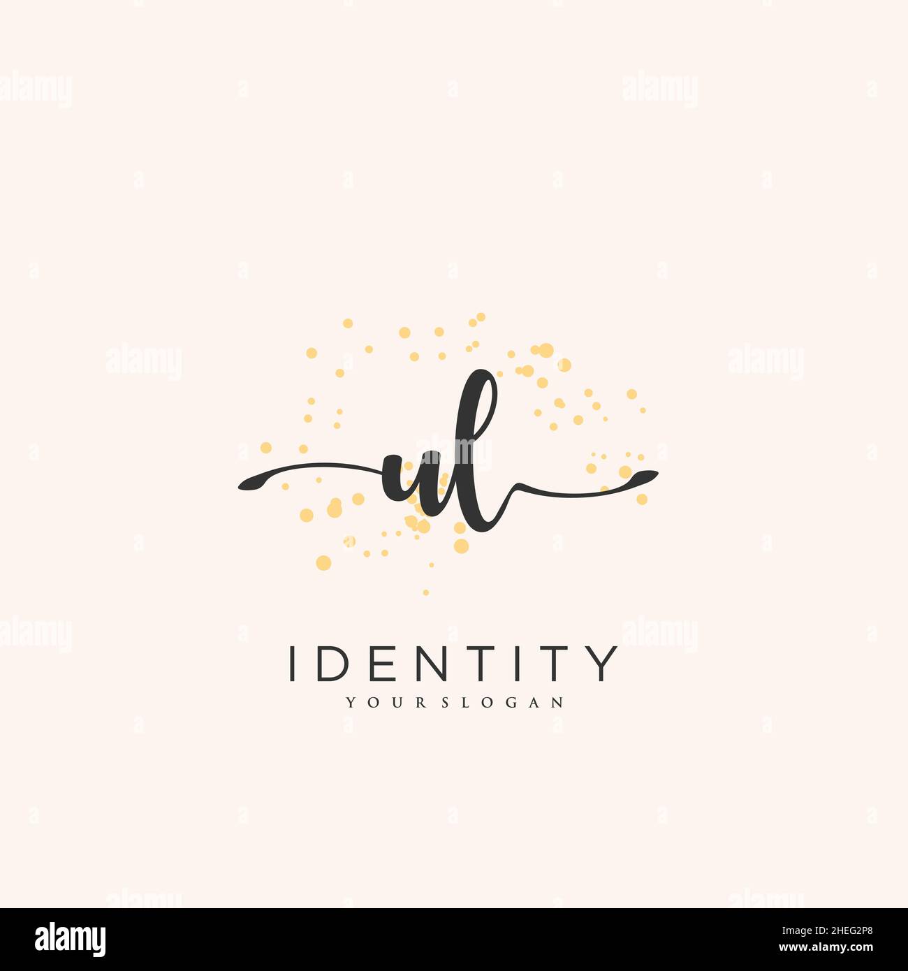 UL Handwriting logo vector art of initial signature, wedding, fashion ...