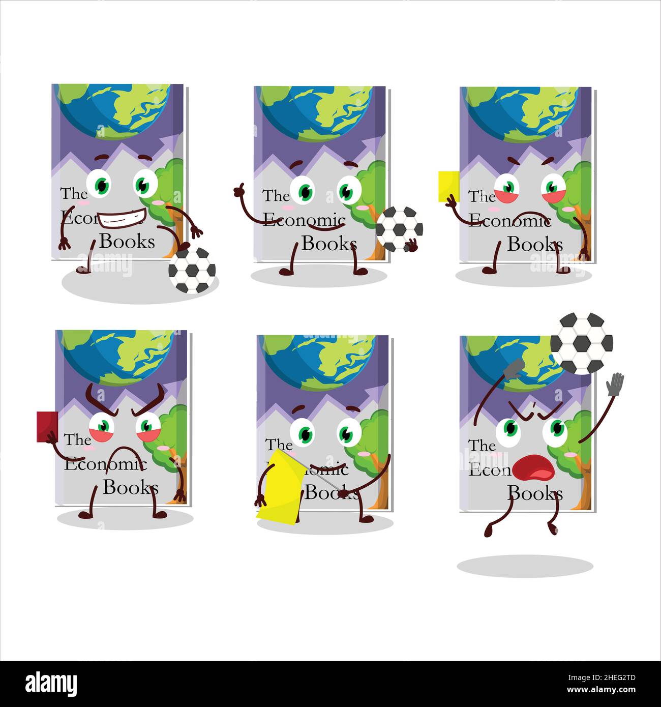 Economic books cartoon character working as a Football referee. Vector ...