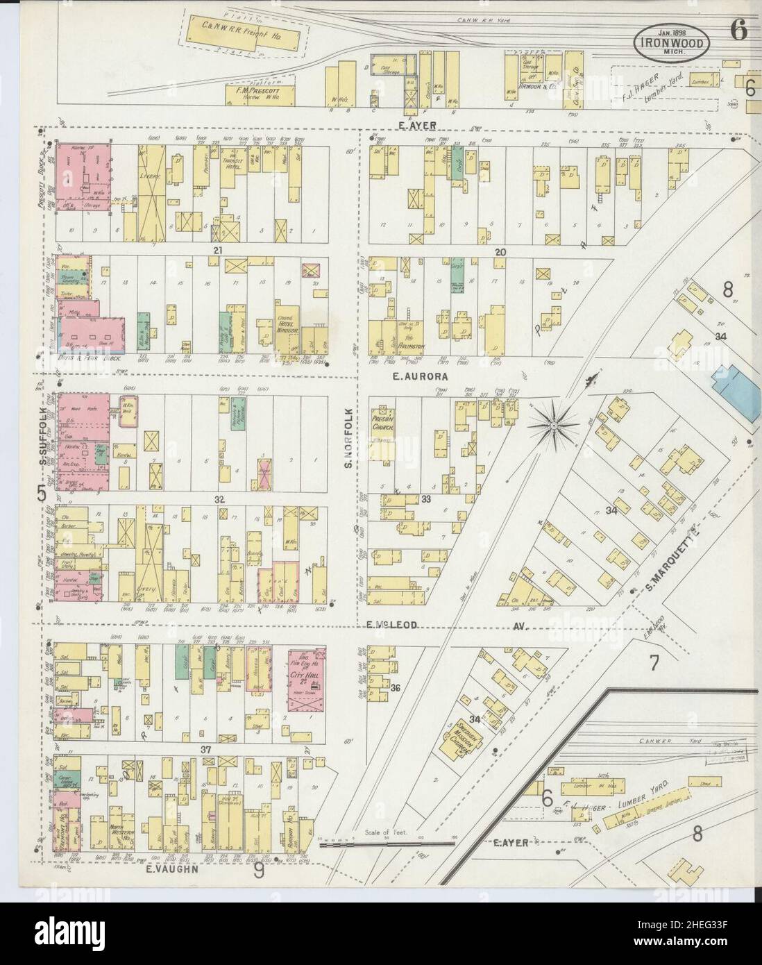 Gogebic county map hi-res stock photography and images - Alamy
