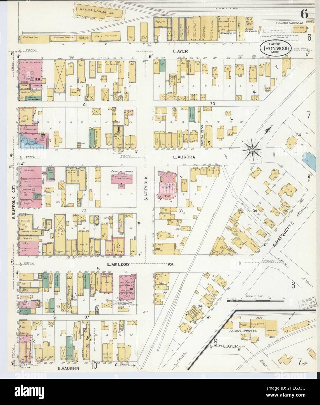 Gogebic county map hi-res stock photography and images - Alamy