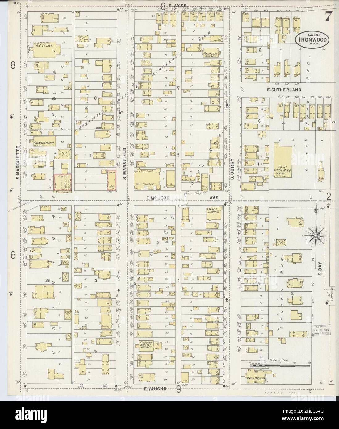 Gogebic county map hi-res stock photography and images - Alamy