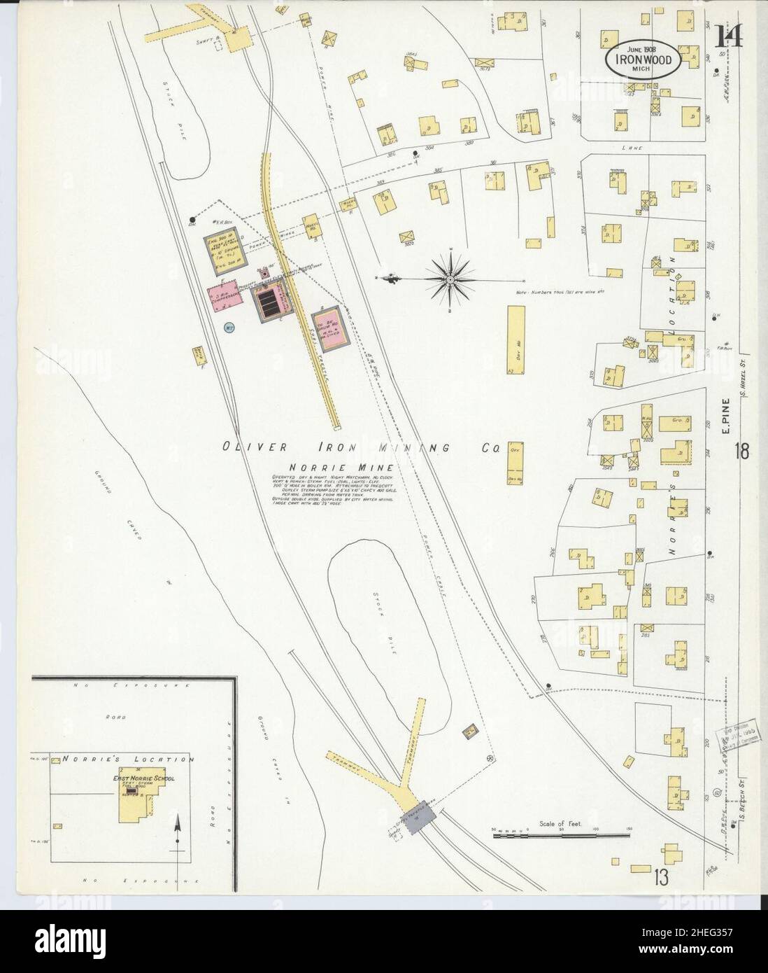 Gogebic county map hi-res stock photography and images - Alamy