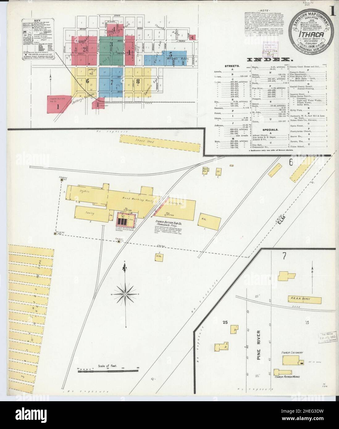 Ithaca michigan map hi-res stock photography and images - Alamy
