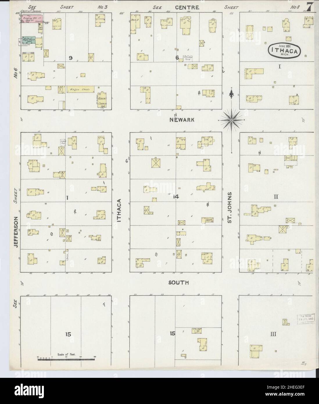 Ithaca michigan map hi-res stock photography and images - Alamy