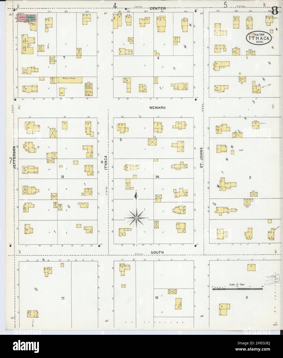 Ithaca michigan map hi-res stock photography and images - Alamy