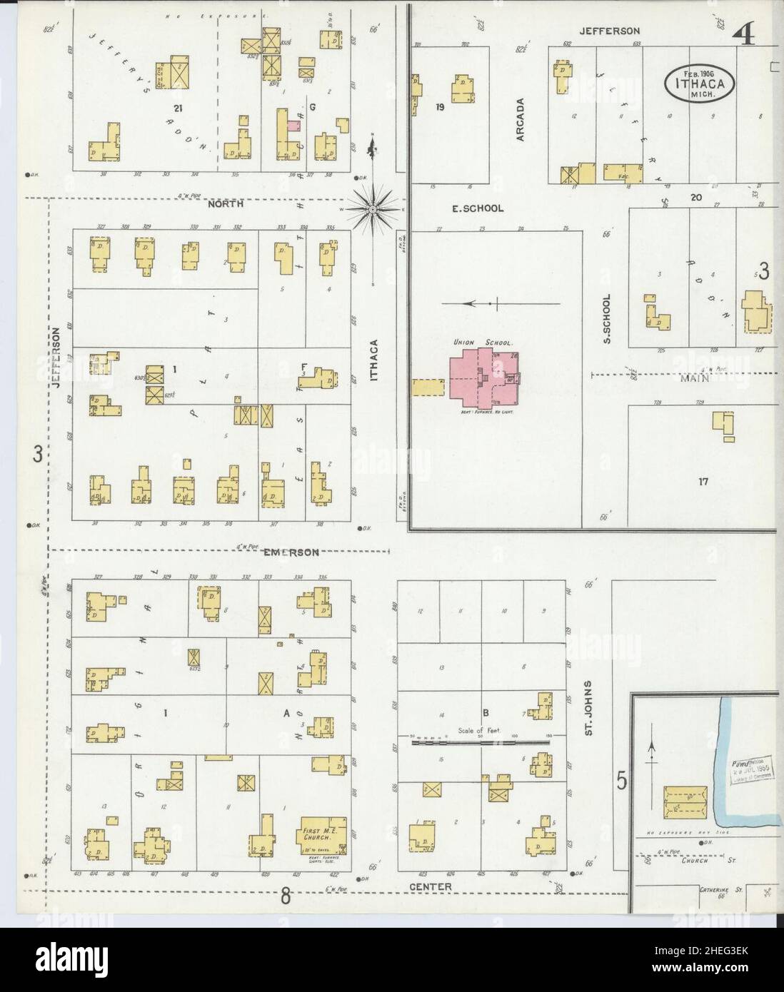 Ithaca michigan map hi-res stock photography and images - Alamy