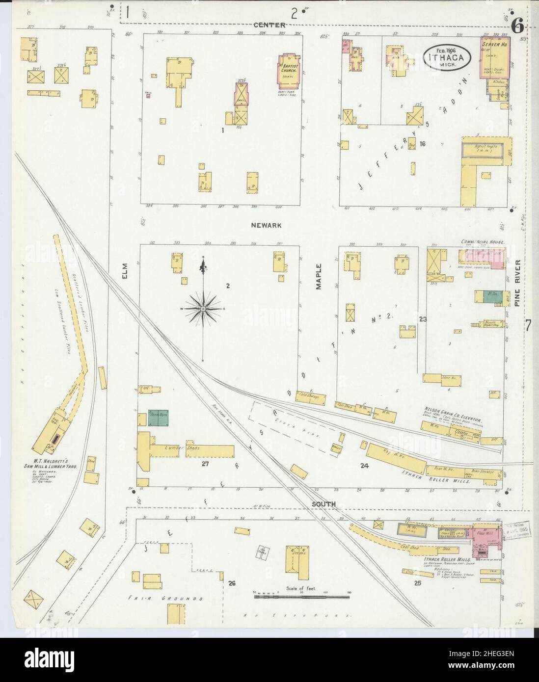 Map of ithaca michigan hi-res stock photography and images - Alamy