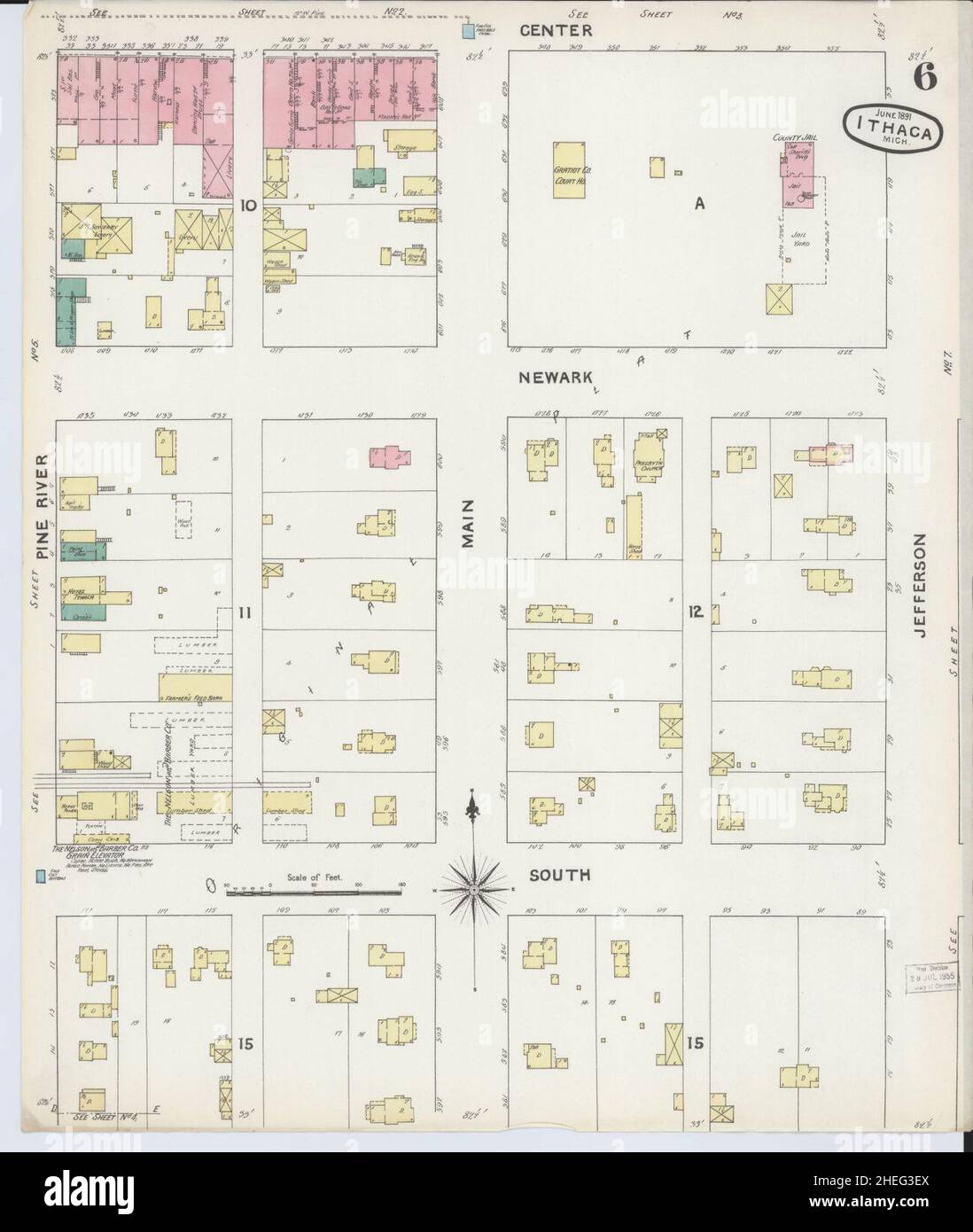 Ithaca michigan map hi-res stock photography and images - Alamy