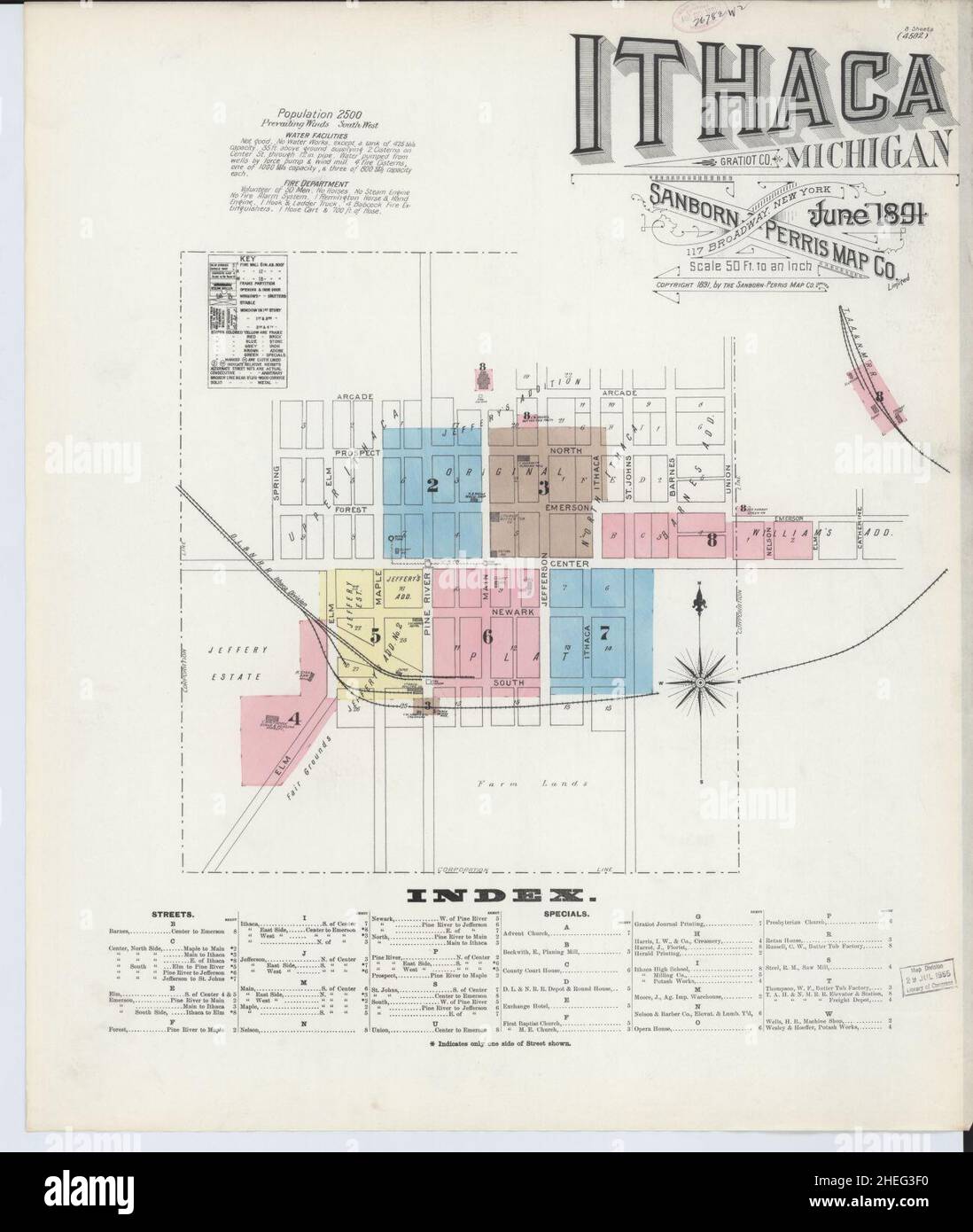 Ithaca michigan map hi-res stock photography and images - Alamy