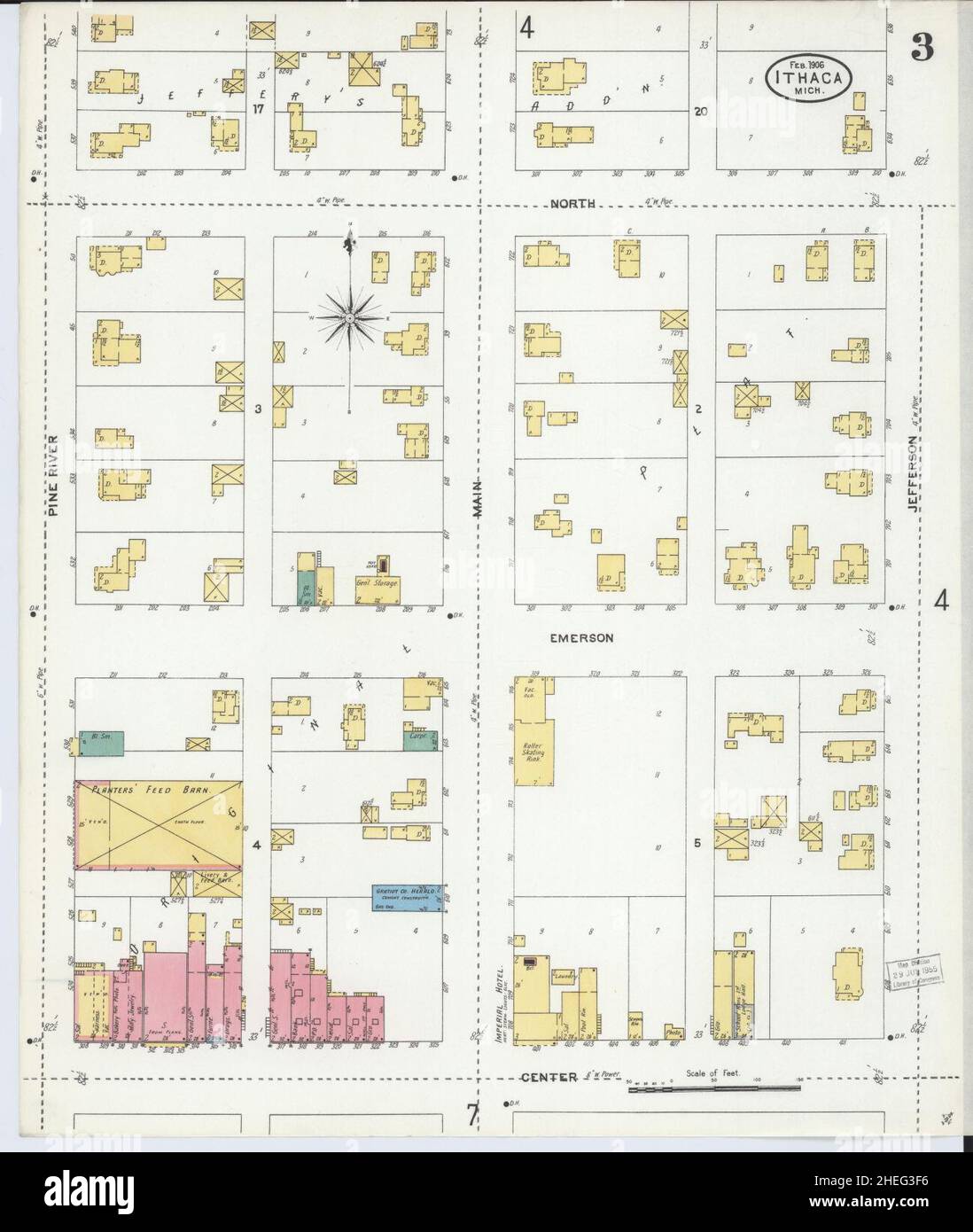 Ithaca michigan map hi-res stock photography and images - Alamy