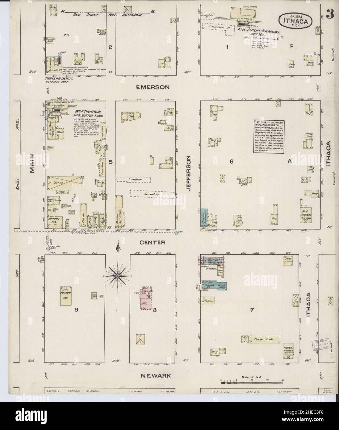 Ithaca michigan map hi-res stock photography and images - Alamy