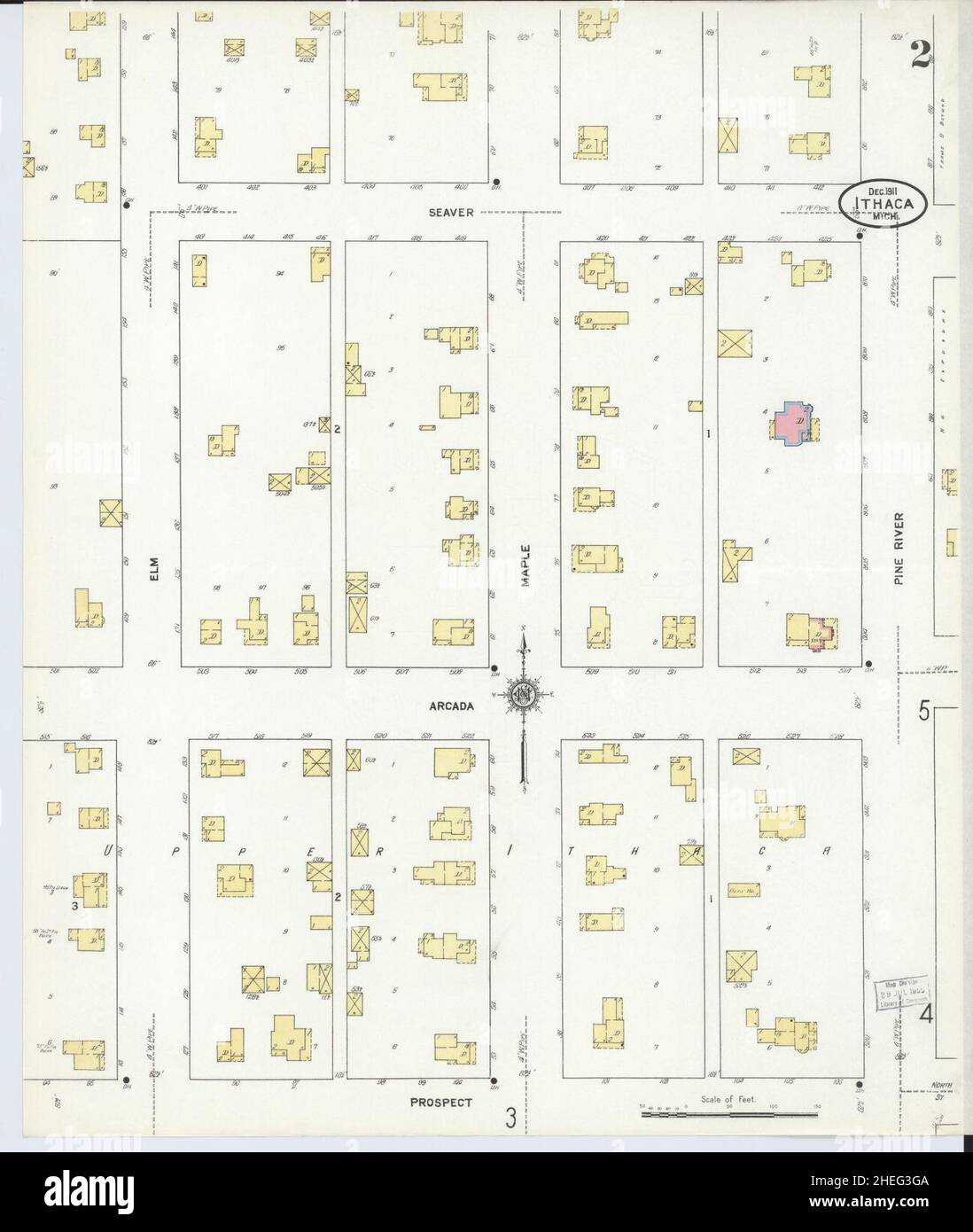 Ithaca michigan map hi-res stock photography and images - Alamy