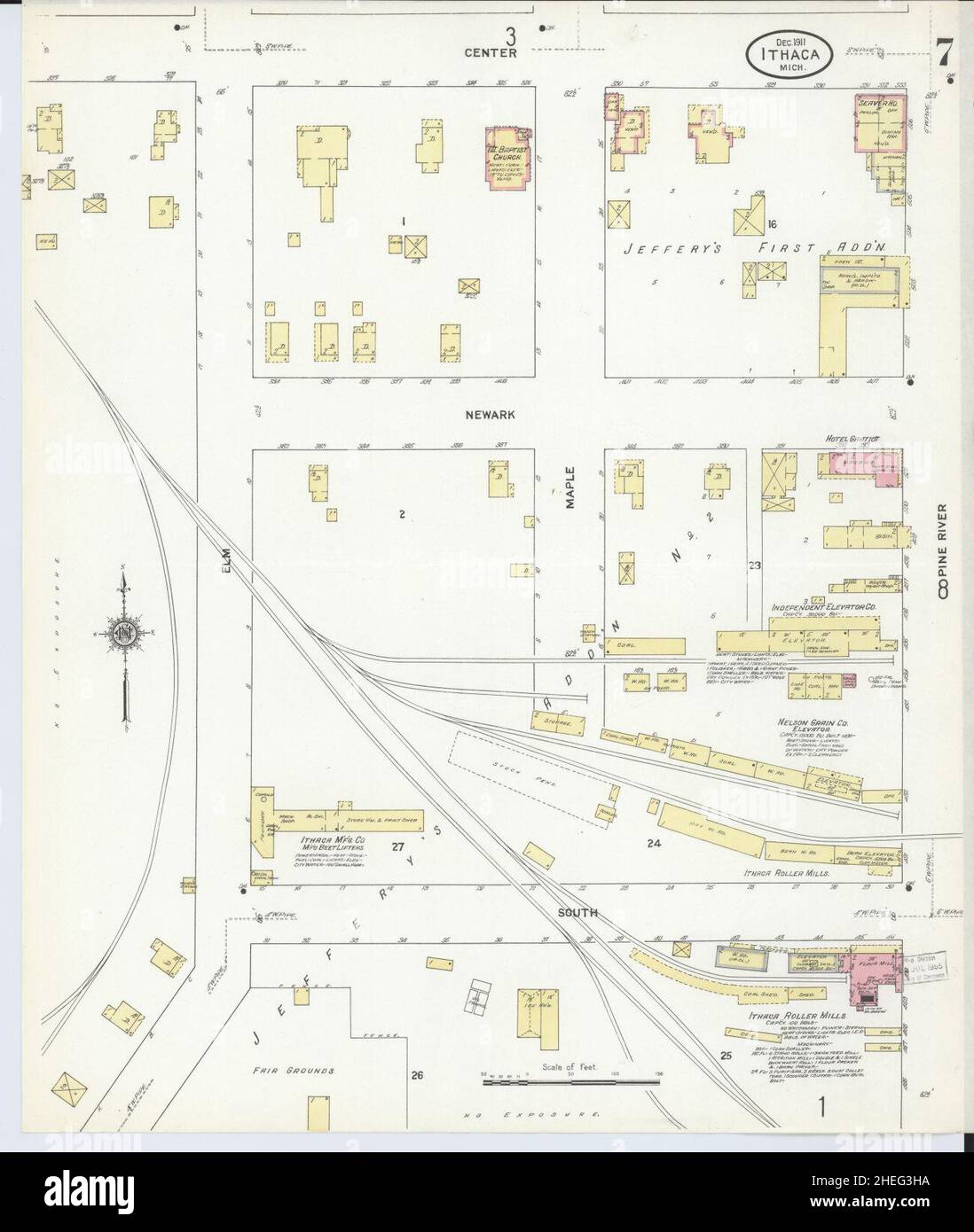 Ithaca michigan map hi-res stock photography and images - Alamy