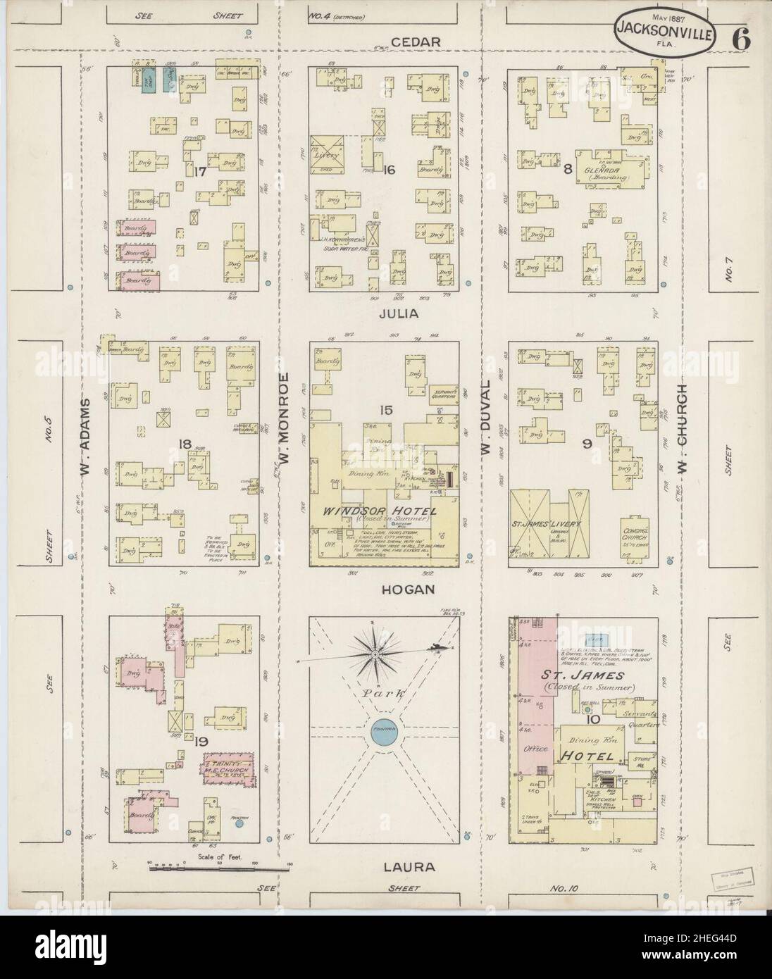 Sanborn Fire Insurance Map from Jacksonville, Duval County, Florida ...