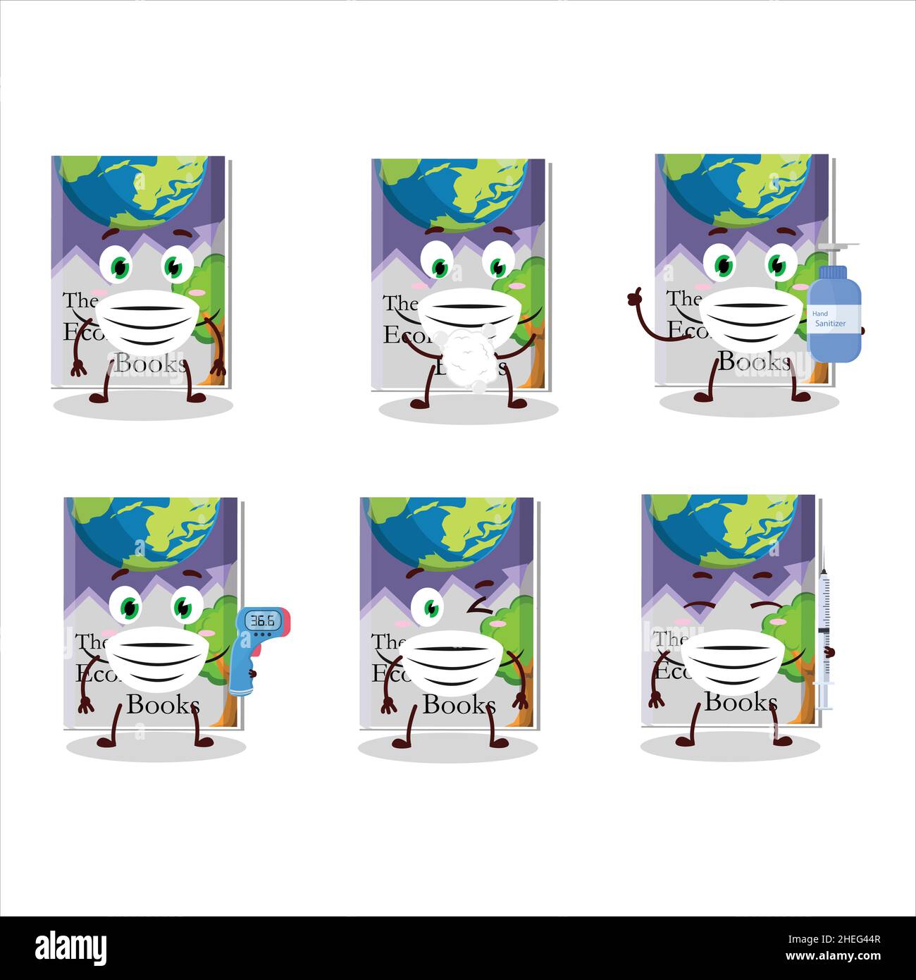 A picture of economic books cartoon design style keep staying healthy ...