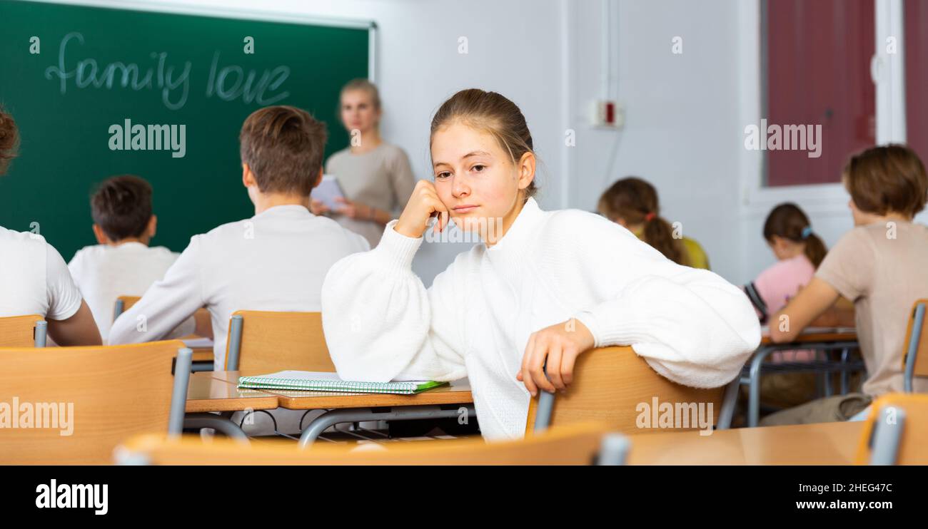 Girl feeling upset after getting bad mark at school Stock Photo - Alamy