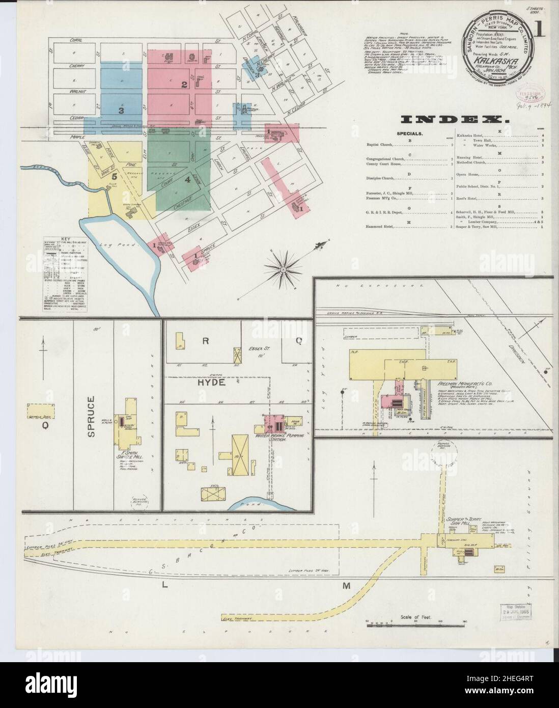 Kalkaska map hi-res stock photography and images - Alamy