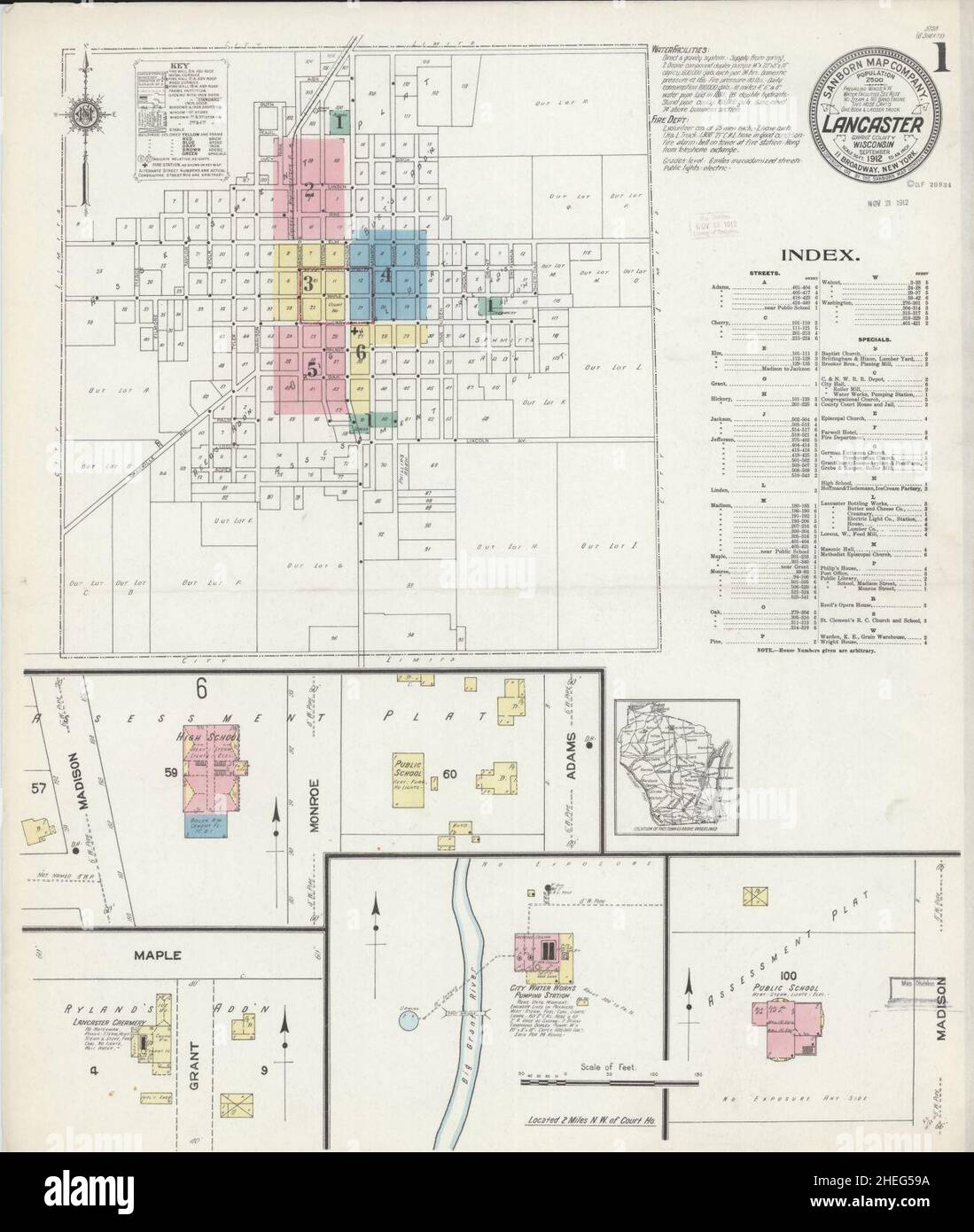 Map of lancaster wisconsin hi-res stock photography and images - Alamy