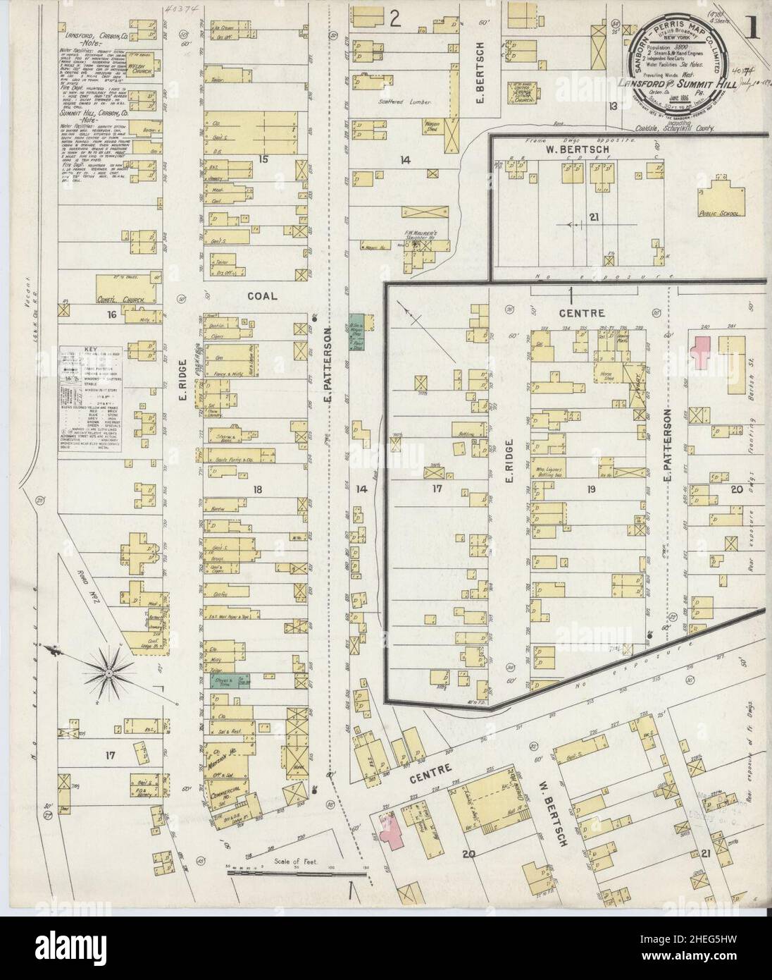 Map of lansford hi-res stock photography and images - Alamy