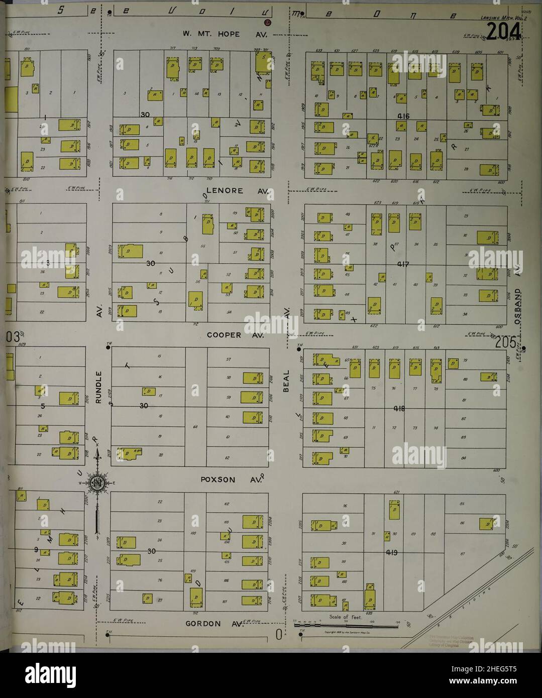 Vintage map of lansing hi-res stock photography and images - Alamy