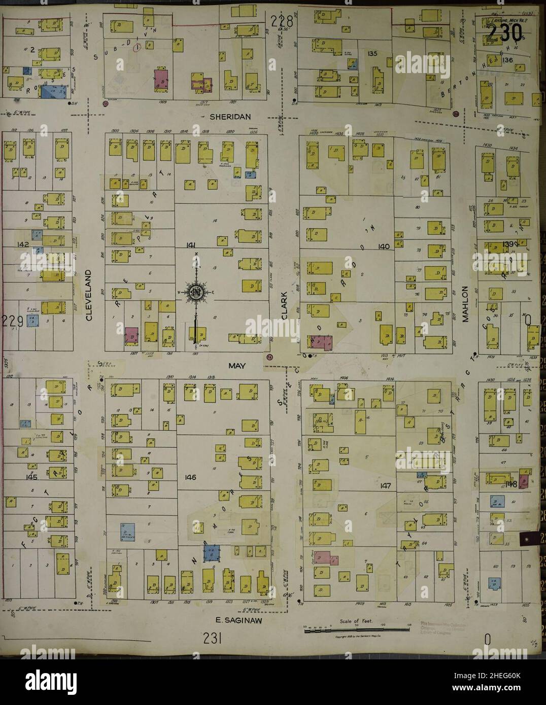 Vintage map of lansing hi-res stock photography and images - Alamy