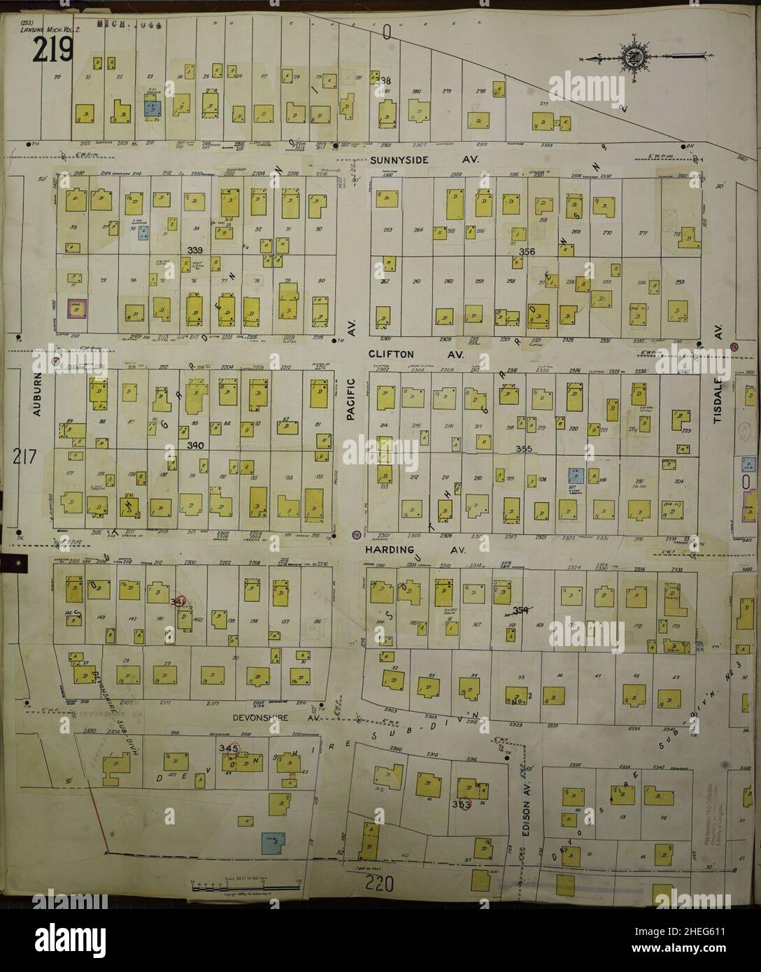Vintage map of lansing hi-res stock photography and images - Alamy