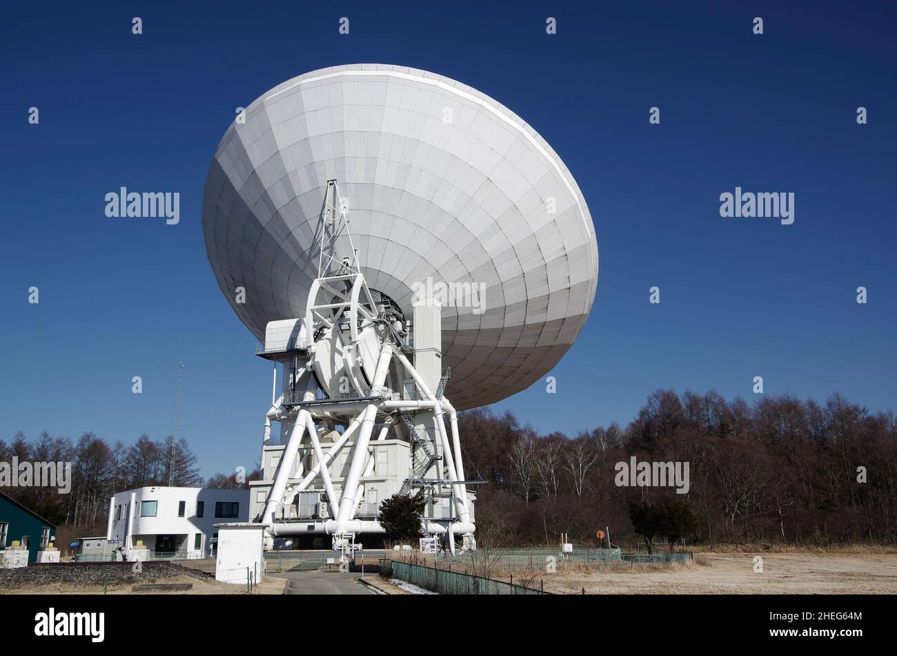 Nagano, Japan, 2022/10/01 , back of the biggest telescope at Nobeyama ...